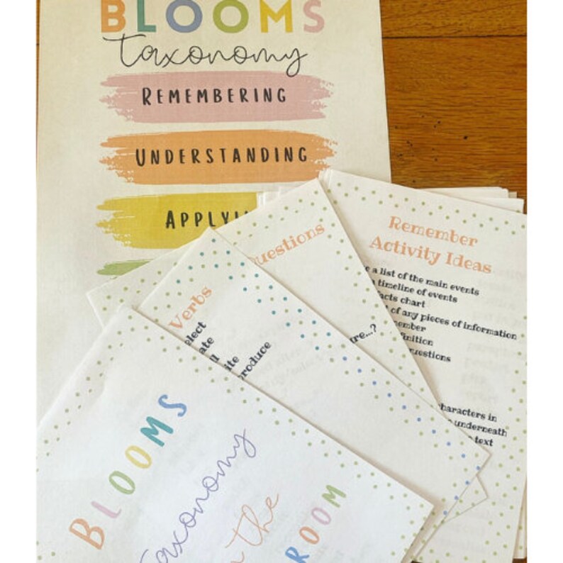 Bloom's Taxonomy Flash Cards and Poster Set, Critical Thinking ...