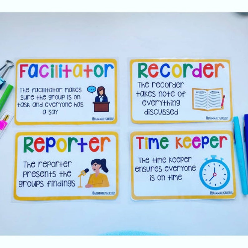 Group Work Roles - Etsy