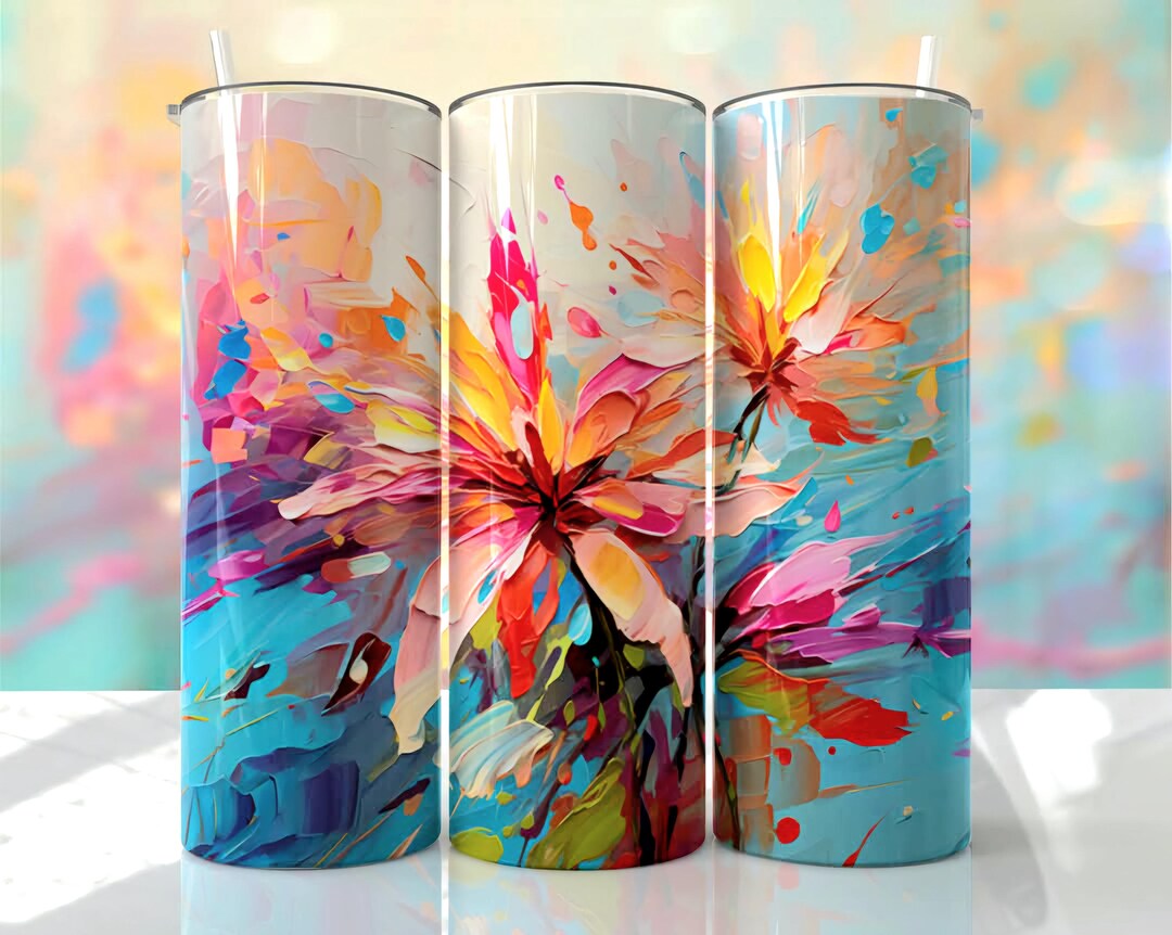 Impasto Ethereal Garden Flower - Printable- 20oz Sublimination for Mom ...