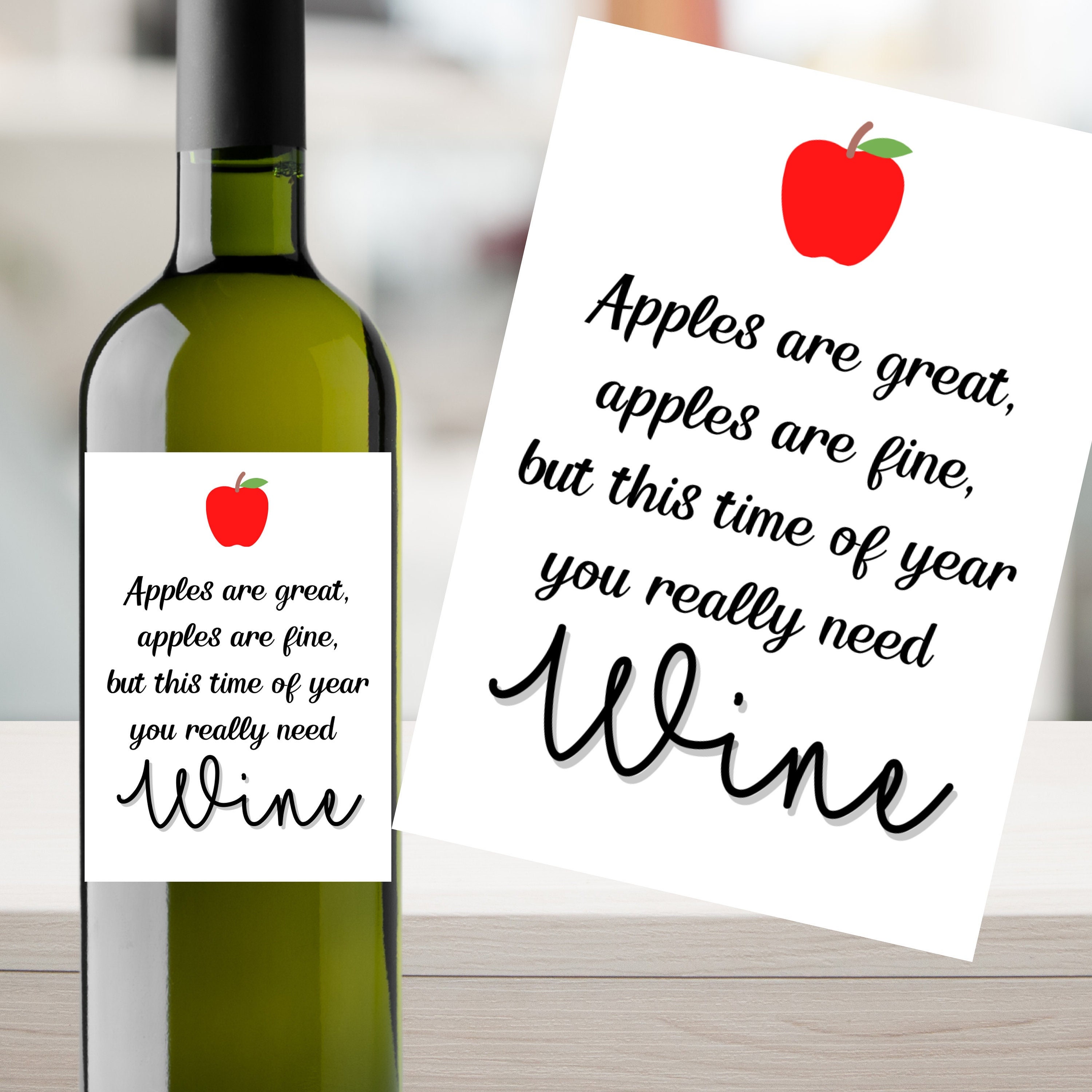 Teacher Wine Label | Teacher Appreciation Gift | Print at Home Teacher ...