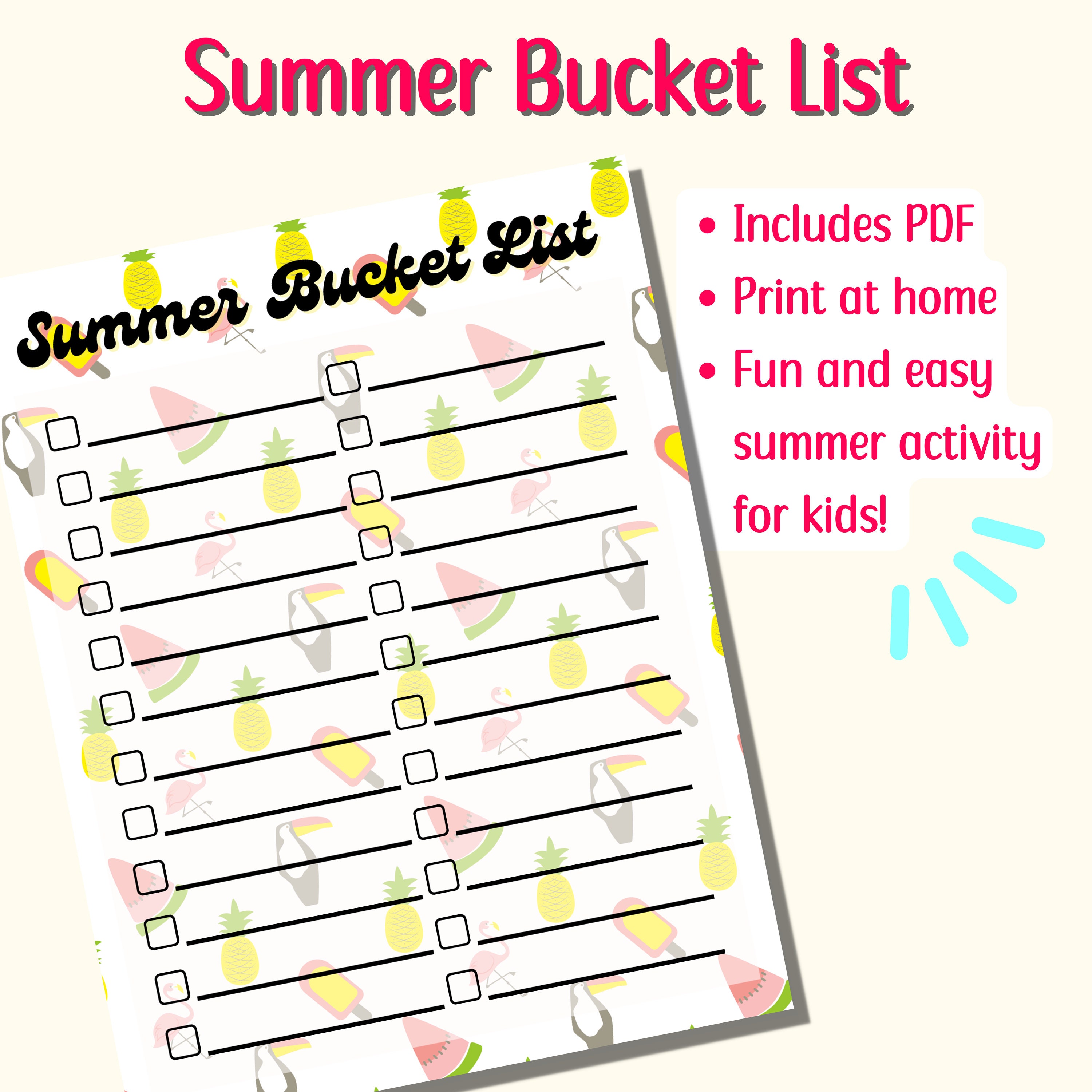 Summer Bucket List | Summer Activity | Kids Schedule | Summer Calendar ...