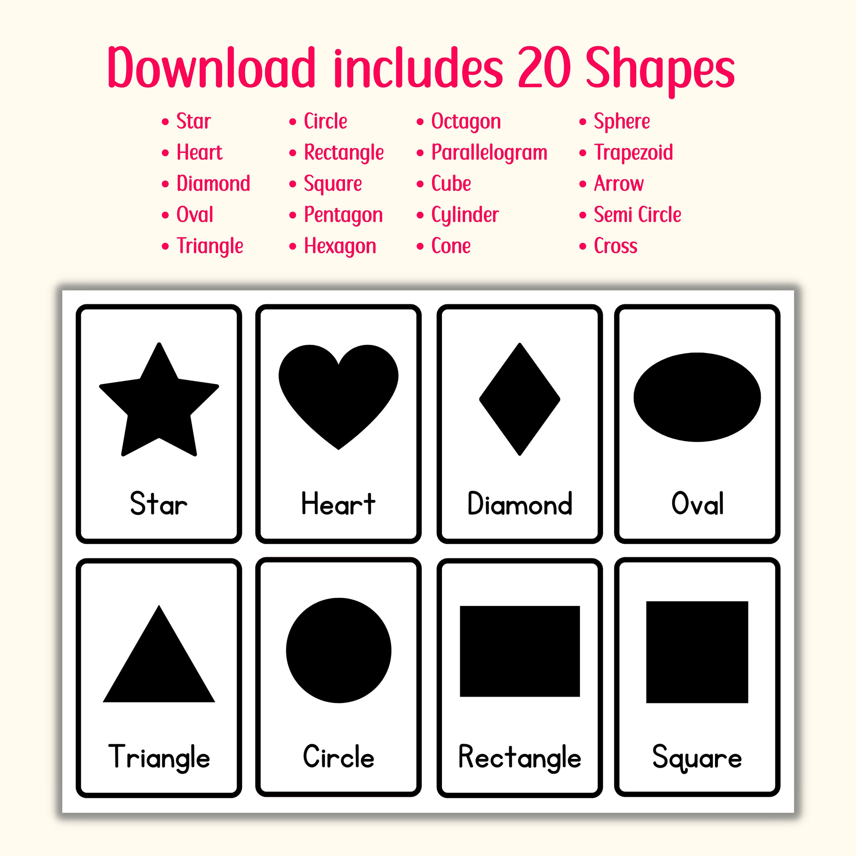Shapes and Numbers Learning Flashcards | Preschool and Kindergarten ...