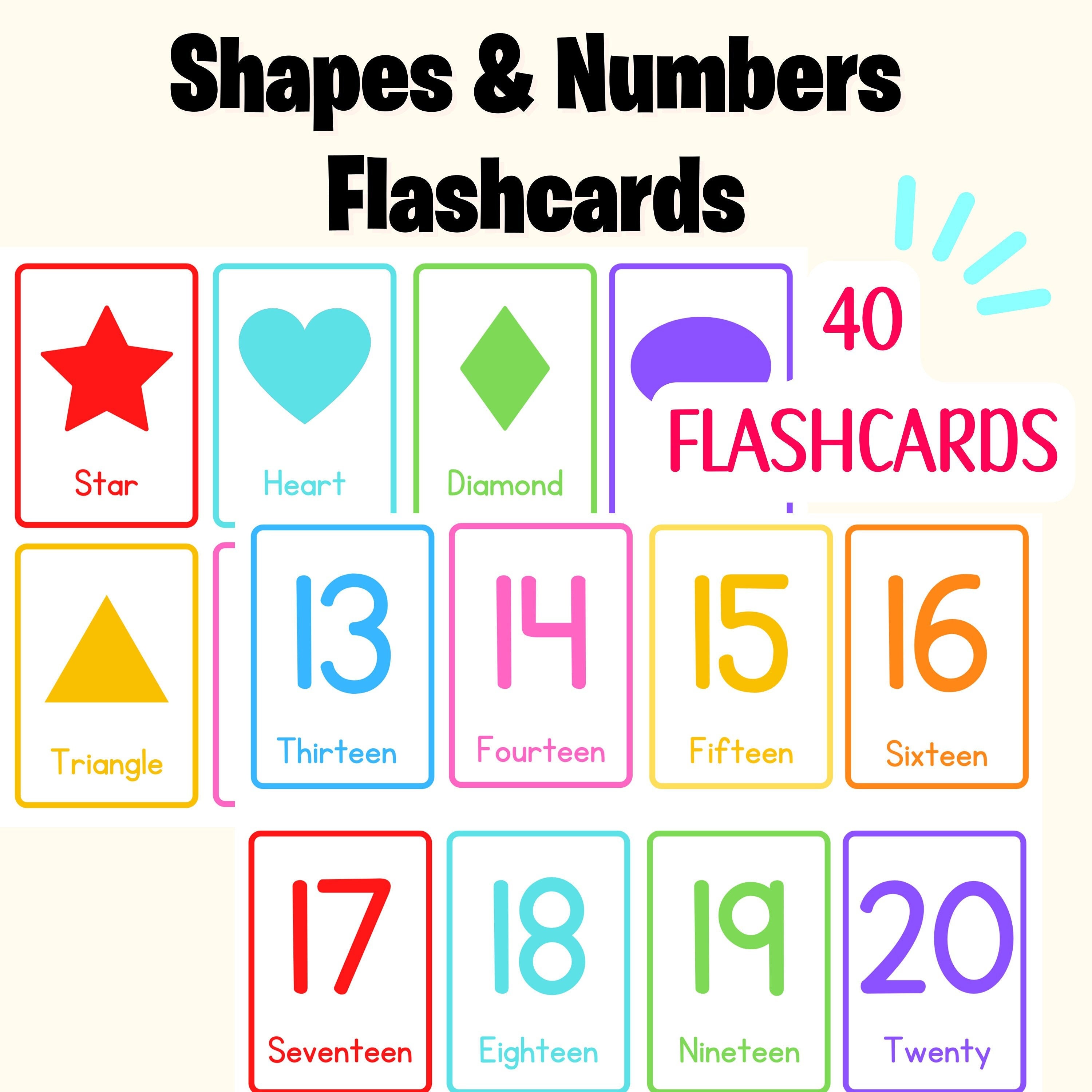 Shapes and Numbers Learning Flashcards | Preschool and Kindergarten | 1 ...