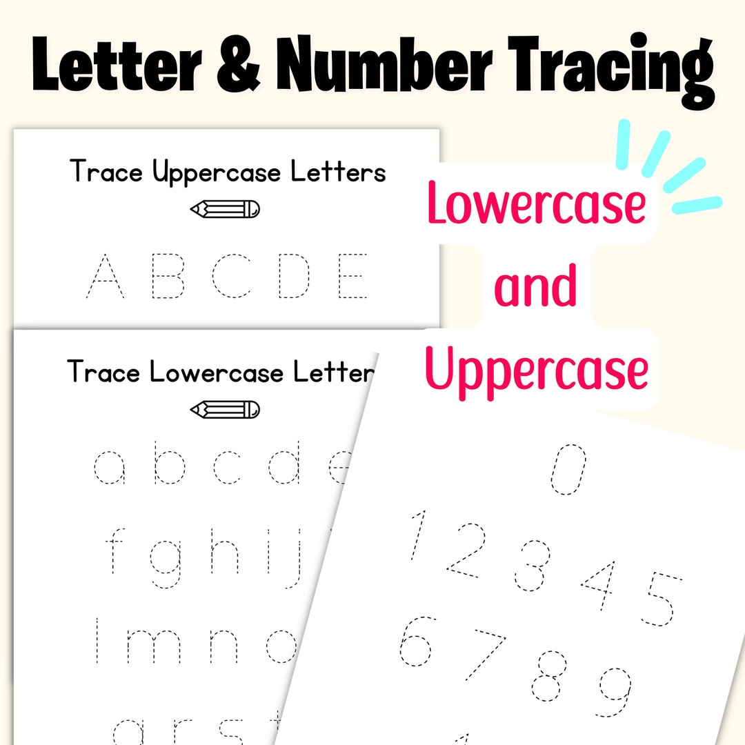 Trace Letters and Numbers | Practice Tracing Uppercase and Lower Case ...