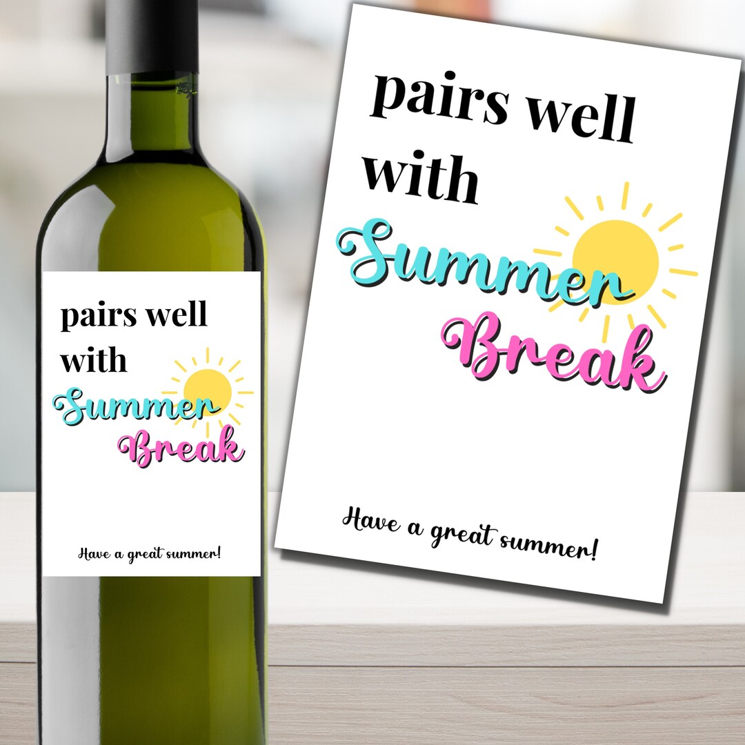 Teacher Wine Label | Pairs Well With Last Day of School |teacher ...