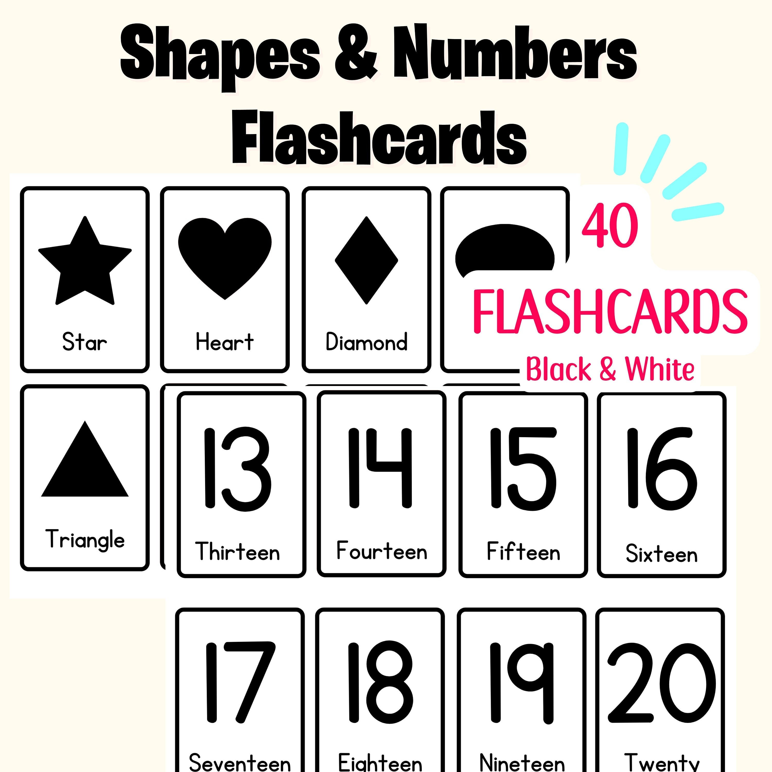 Shapes and Numbers Learning Flashcards | Preschool and Kindergarten ...