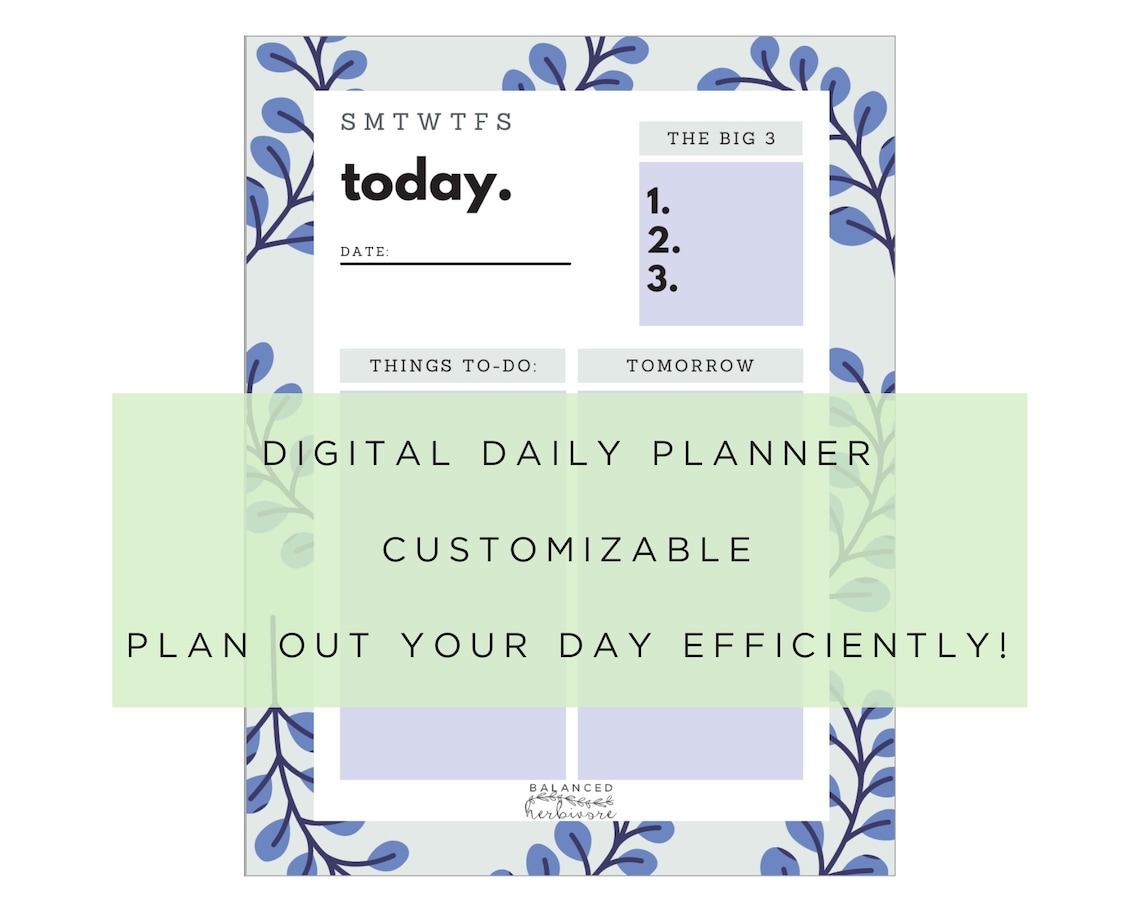 Floral Daily Planner DIGITAL DOWNLOAD Organization for an - Etsy