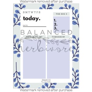 Floral Daily Planner DIGITAL DOWNLOAD Organization for an Efficient Day ...
