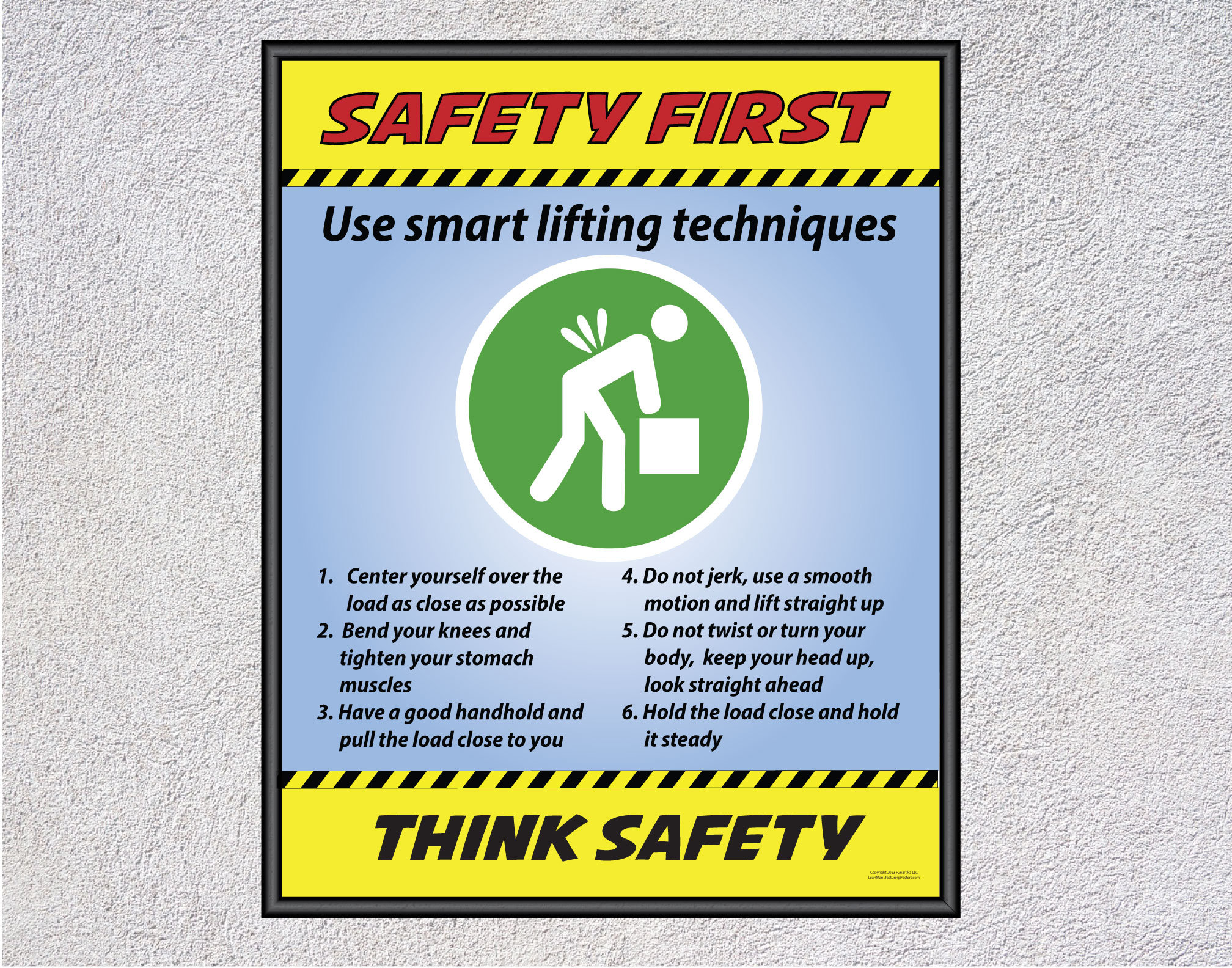 Lifting Technique, Safety Poster - Business or Office, Framed and ...