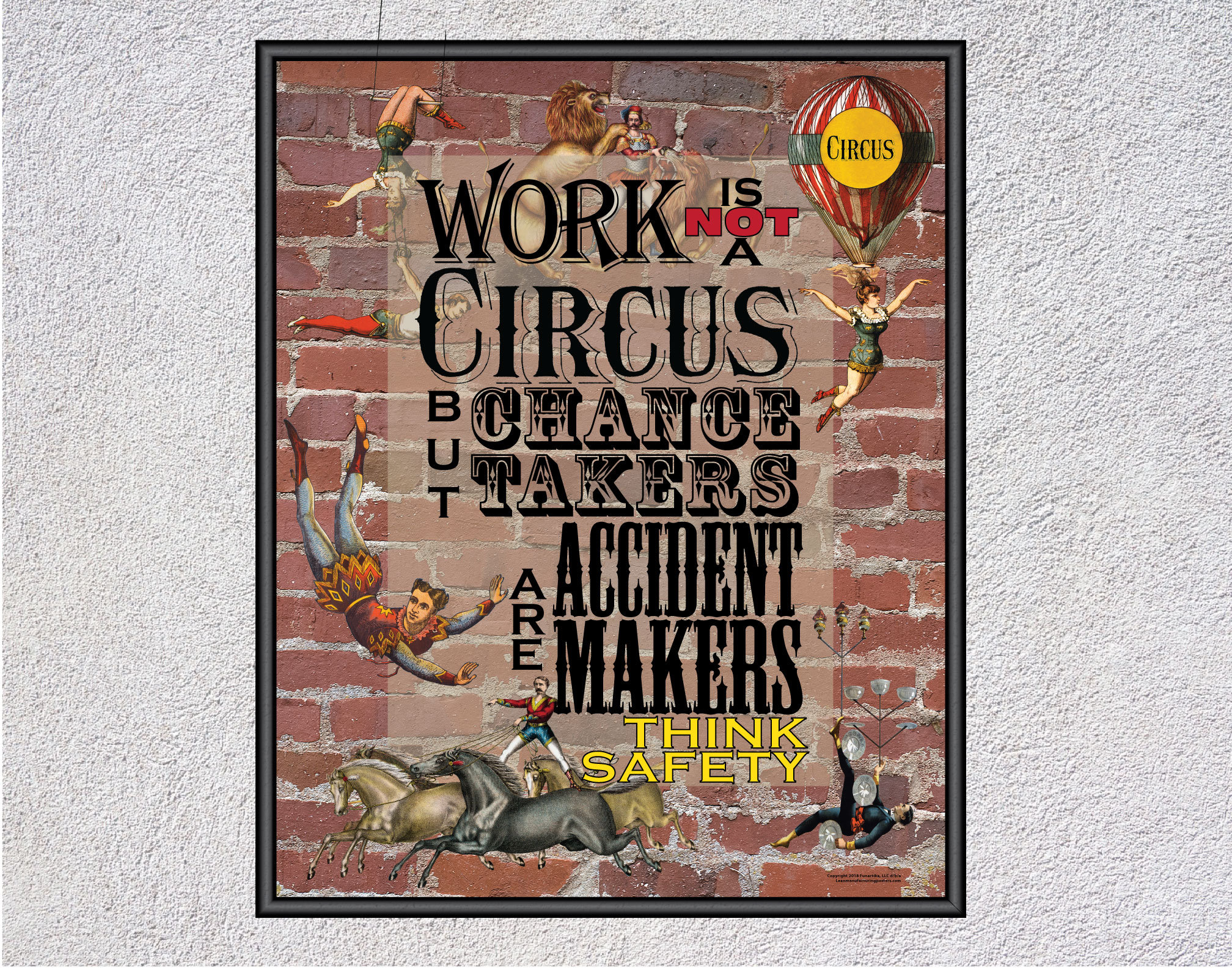 Work is Not a Circus, Safety Poster Business or Office, Framed and ...