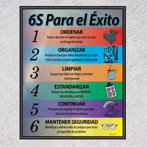 6S to Success (SPANISH) Poster - Lean for Business, Office, Wall Art ...