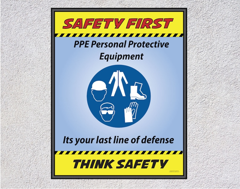 PPE - Personal Protective Equipment, Safety Poster - Business or Office ...