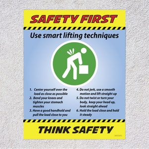 Lifting Technique, Safety Poster - Business or Office, Framed and ...