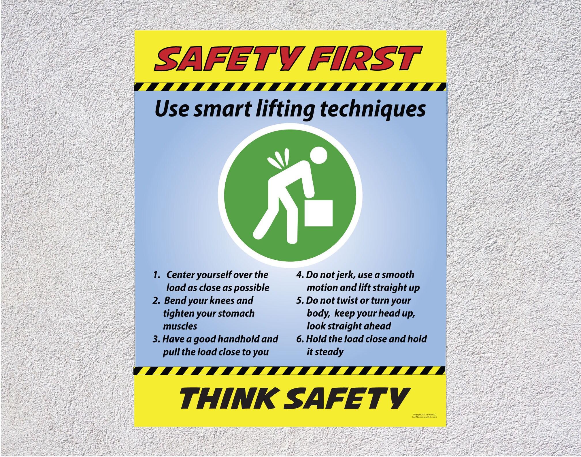 Lifting Technique, Safety Poster - Business or Office, Framed and ...