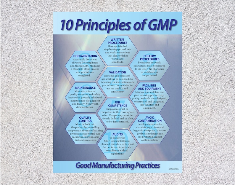 GMP 10 Principles - for Business, Office, Wall Art, Décor, Framed and ...