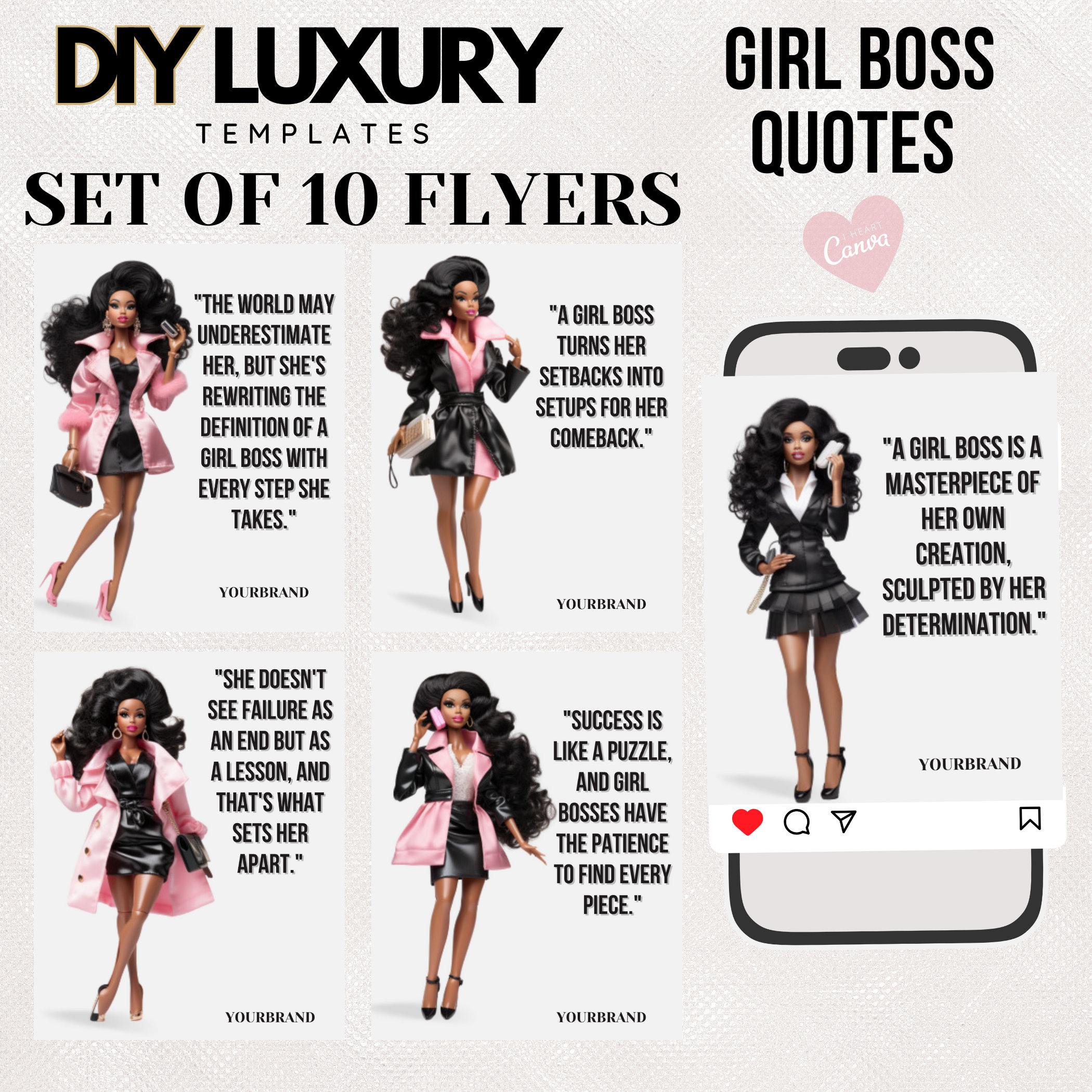 Black Girl Boss Quote Flyers Social Media Flyer, Girl Boss Flyer ...