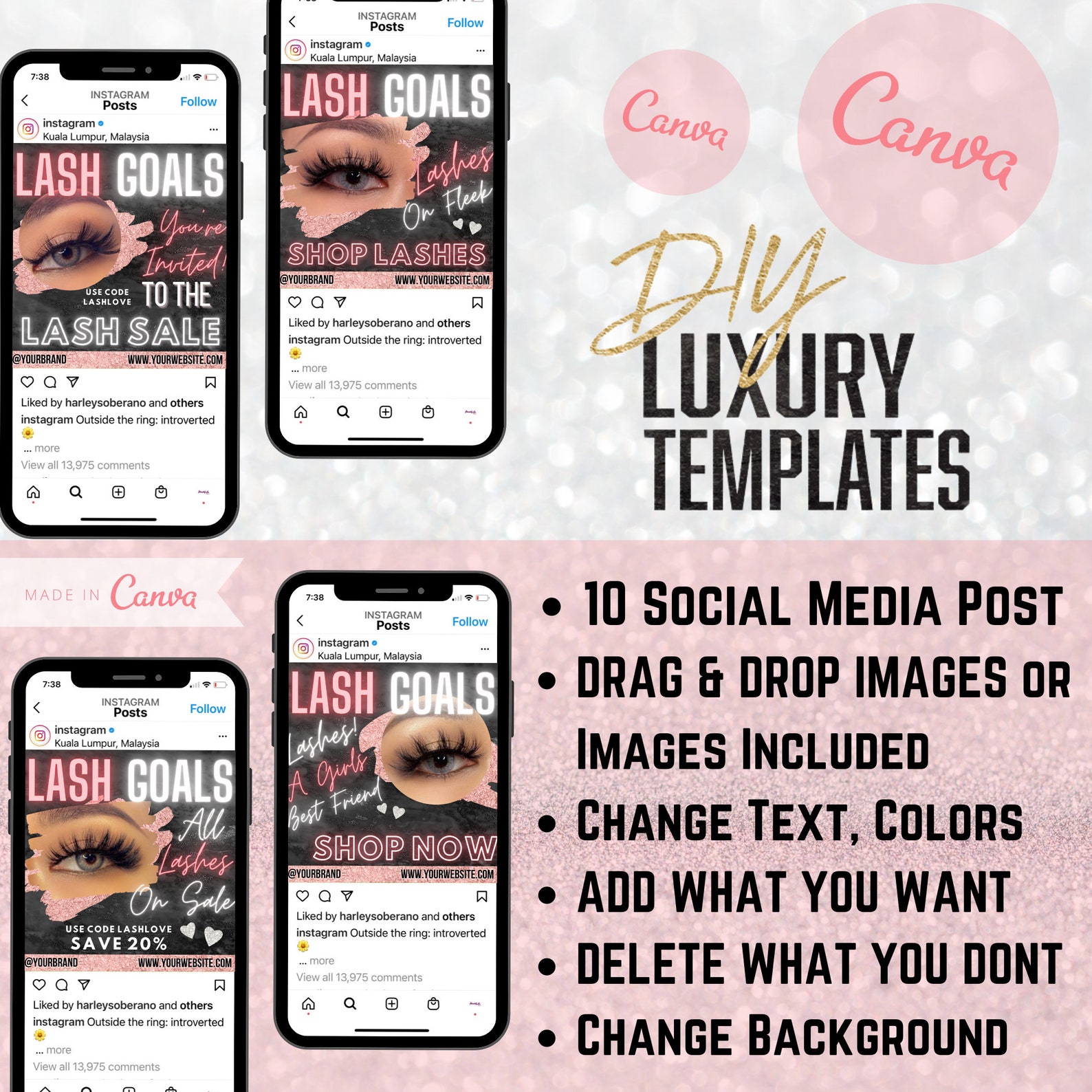 Lash Flyer Vol. 2 Social Media Flyer Lash Store Lash Tech - Etsy