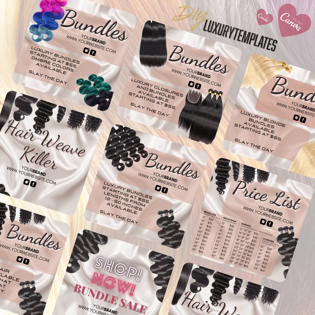 Hair Weave Flyers Vol. 2 - Hair Store, Hair Flyers, Editable Instagram ...