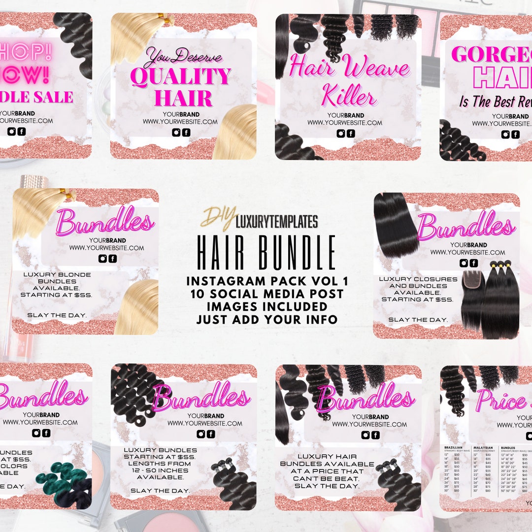 Hair Weave Flyer Vol. 1 - Weave Flyer, Hair Flyers, DIY Instagram ...