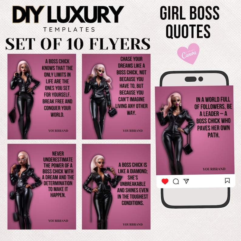 Black Girl Boss Quote Flyers Social Media Flyer, Girl Boss Template ...