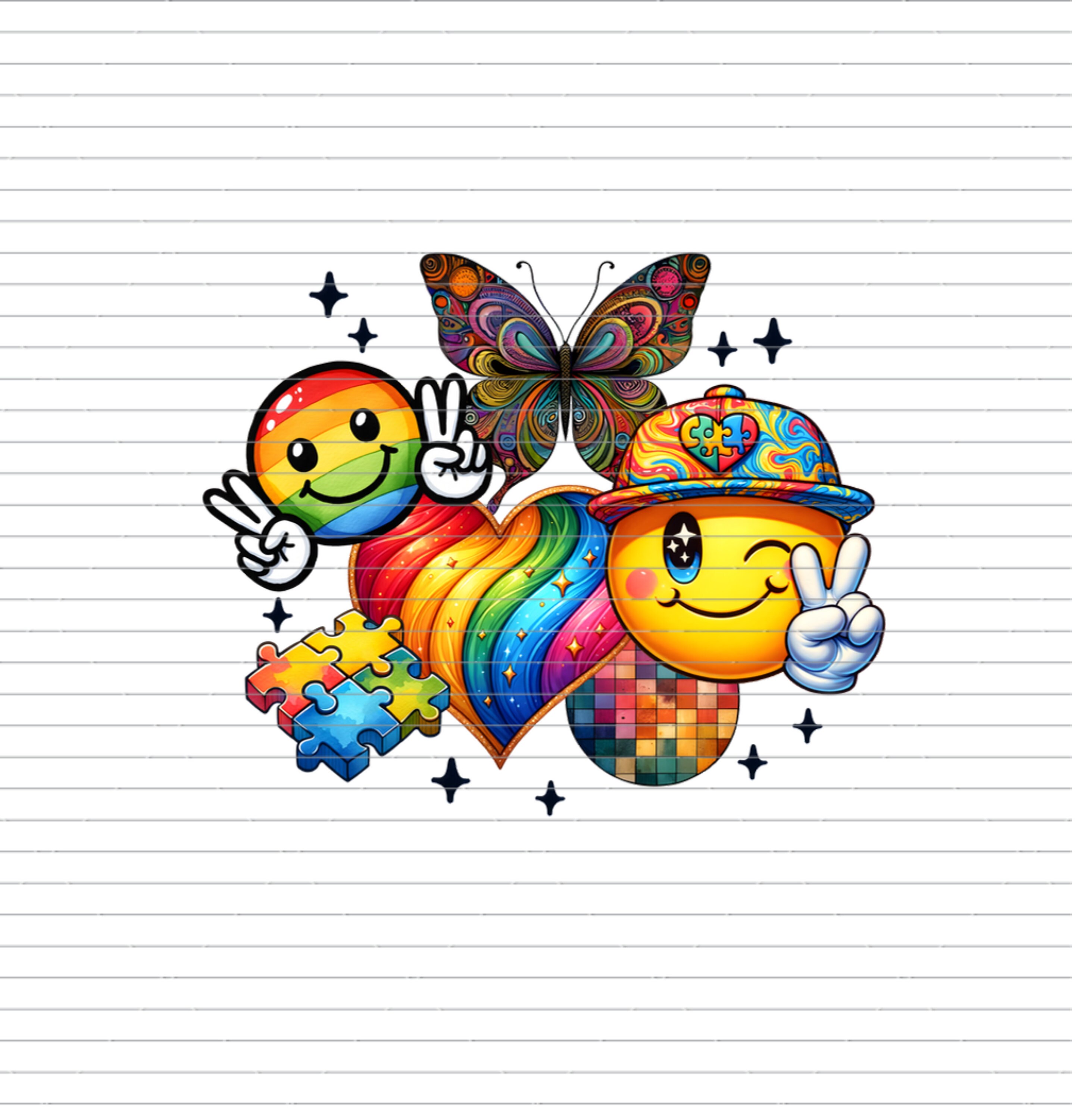 20 Autism Awareness Emoticon Png Bundle, Autism Puzzle Png, Cartoon ...