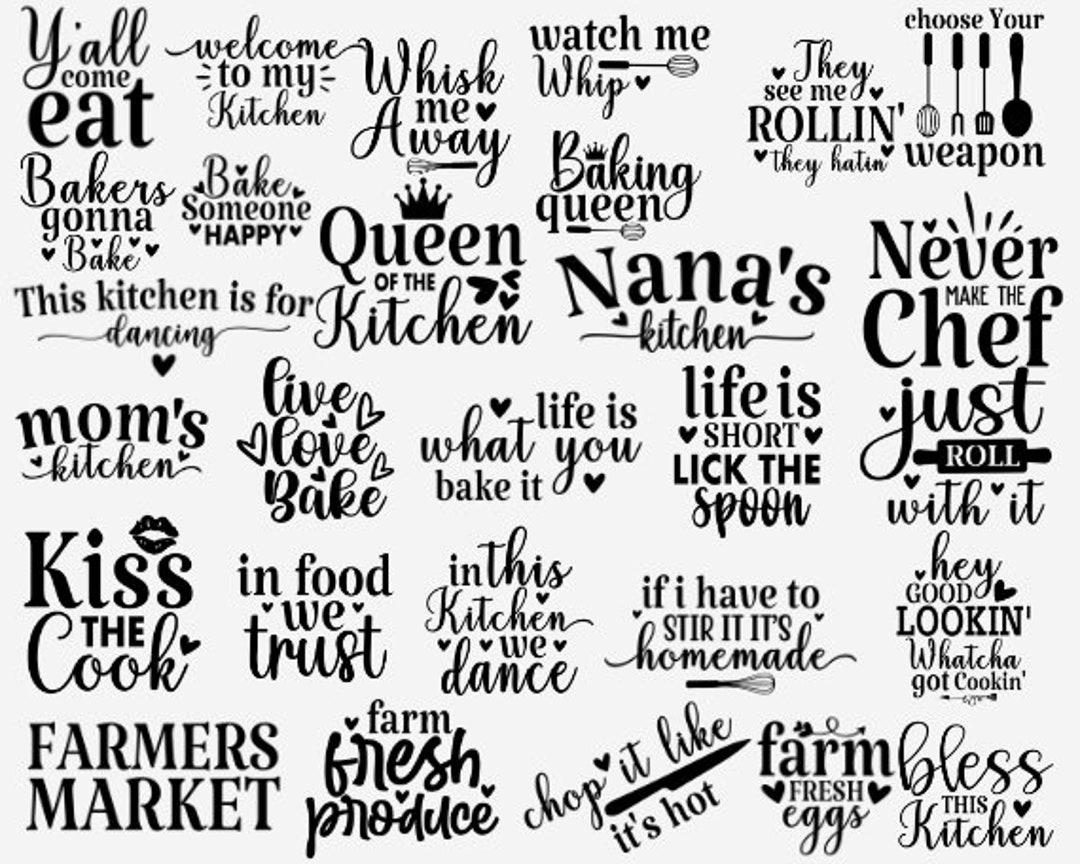 Kitchen Svg, Kitchen Svg Bundle, Kitchen Monogram Svg, Baking Svg ...