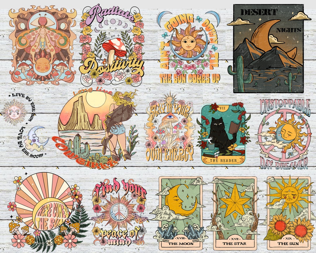 Groovy Wisdom: Retro-inspired Quotes in Vibrant PNG Design Digital ...