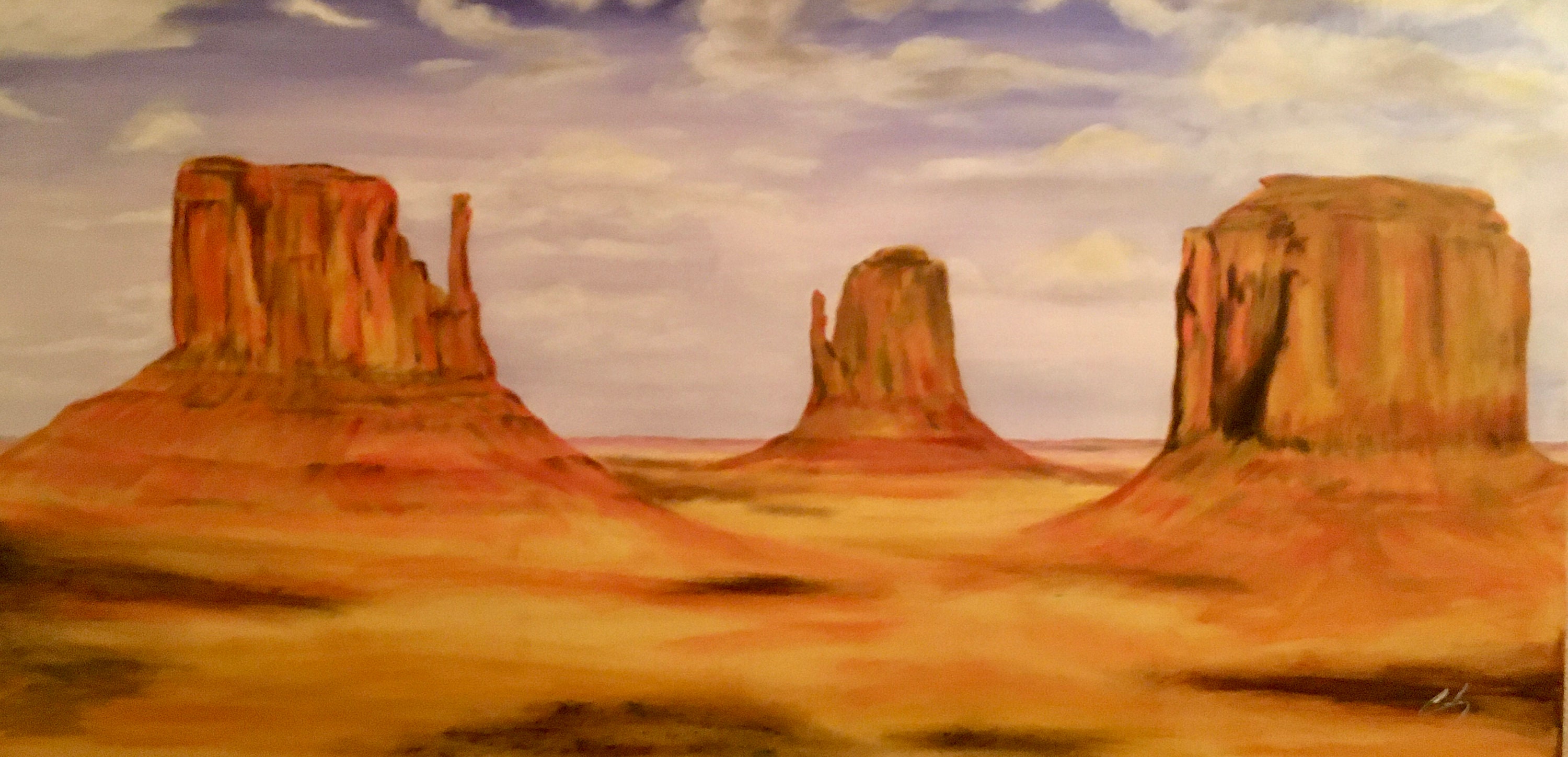 Monument Valley original acrylic painting canvas 24 x 48 - Etsy.de