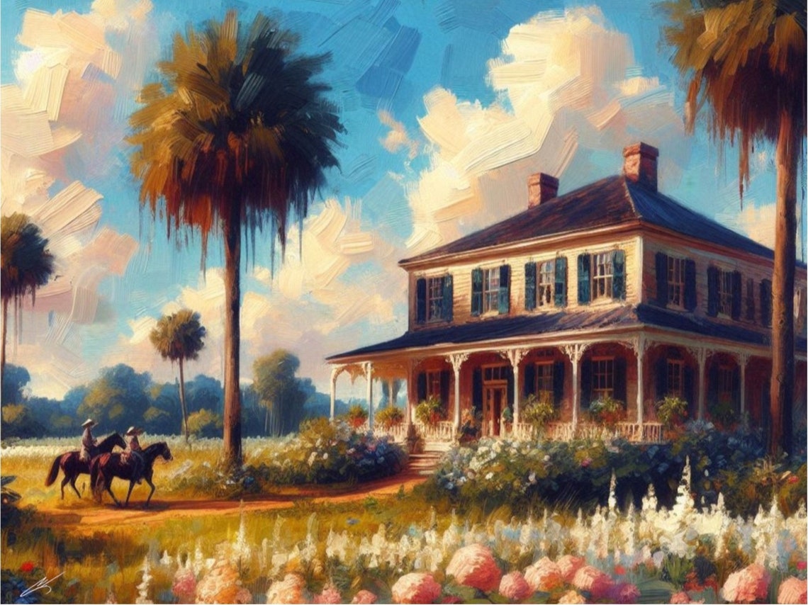 Southern Scenery "ol' Dixie Plantation" Giclee Art Print - Etsy