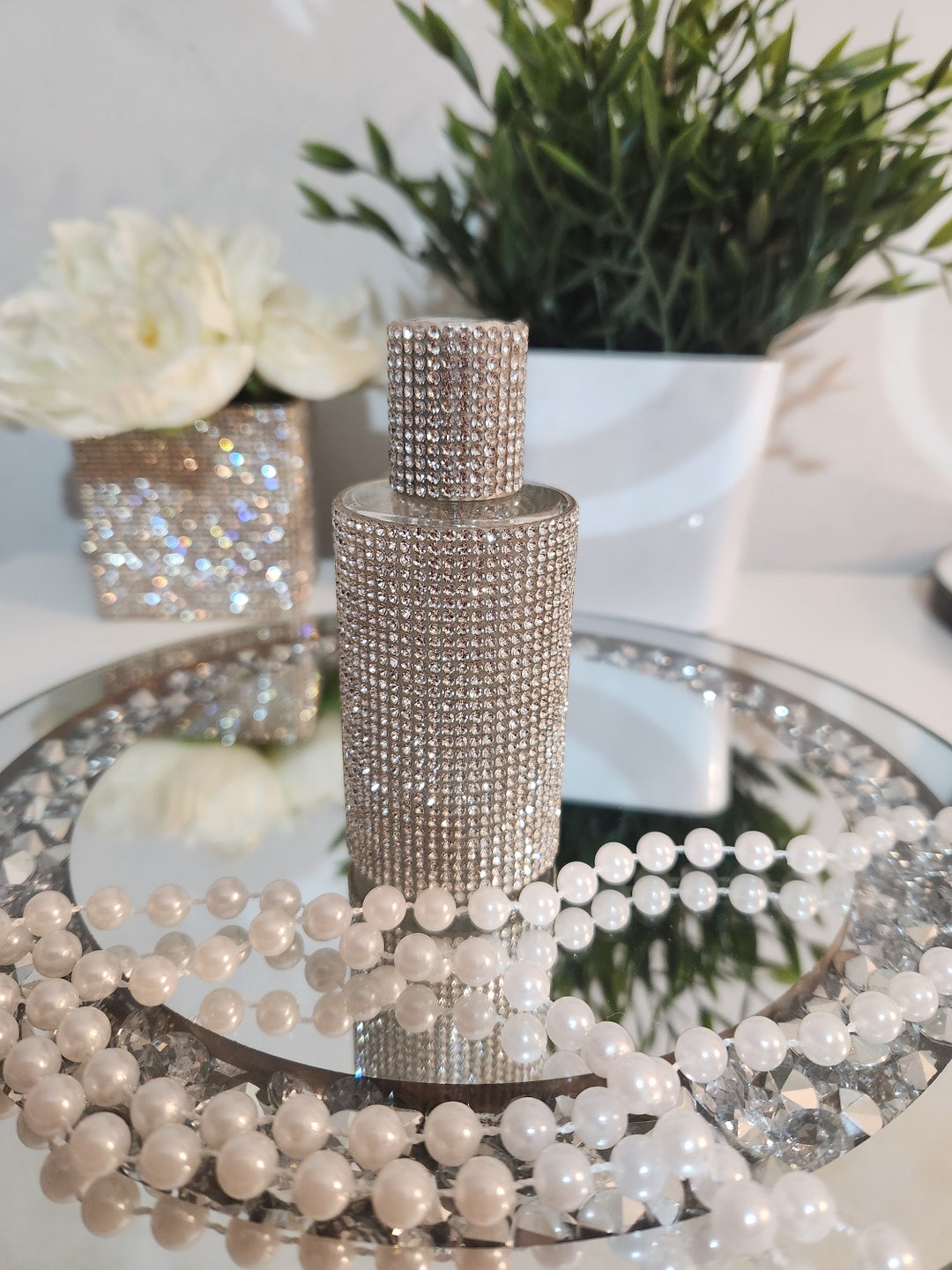Hand Decorated Bling Perfume Bottle: Luxury Home Decor (10cm) - Etsy