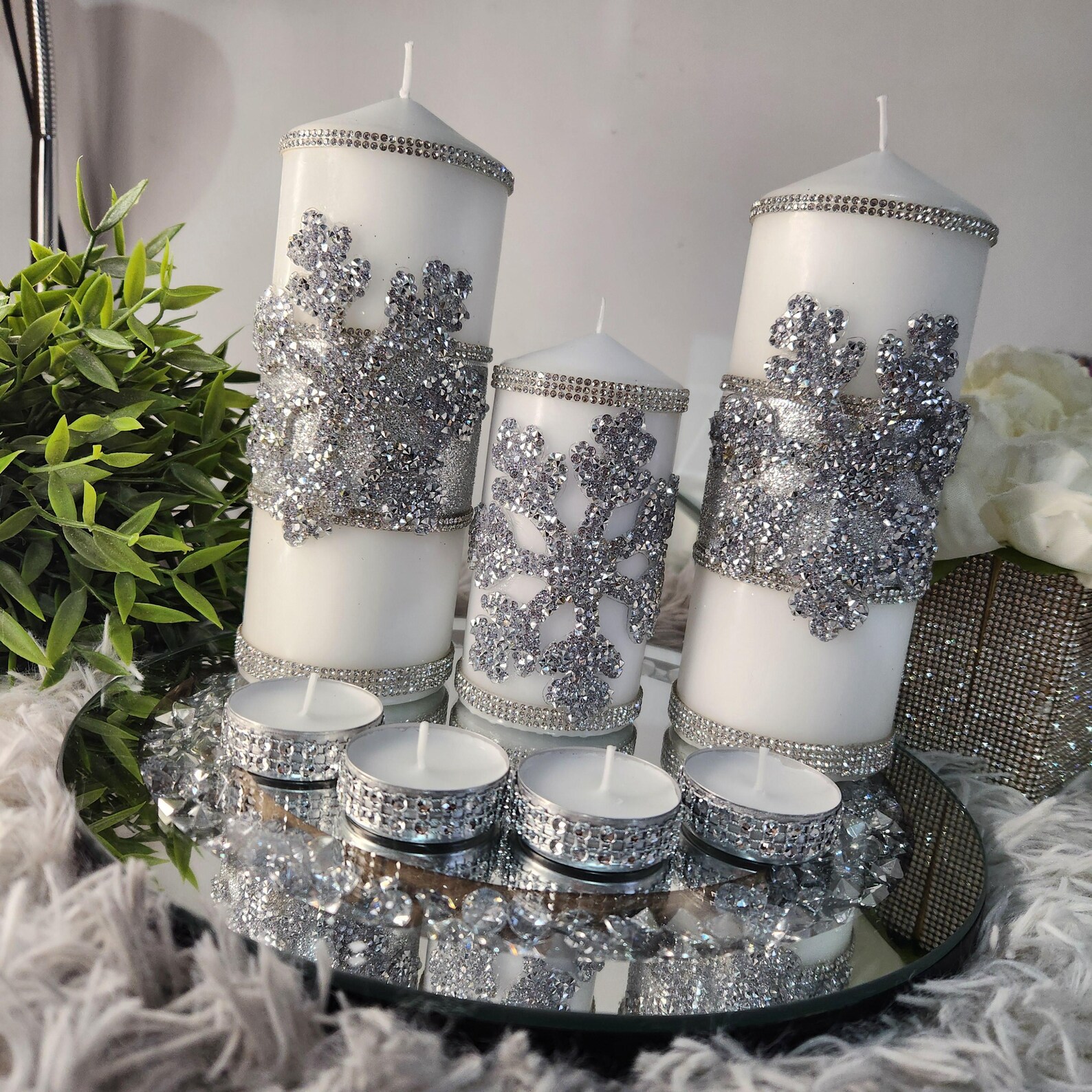 Luxury Bling Candle Set,pillar Candle Set,rhinestone Candles ,bling ...
