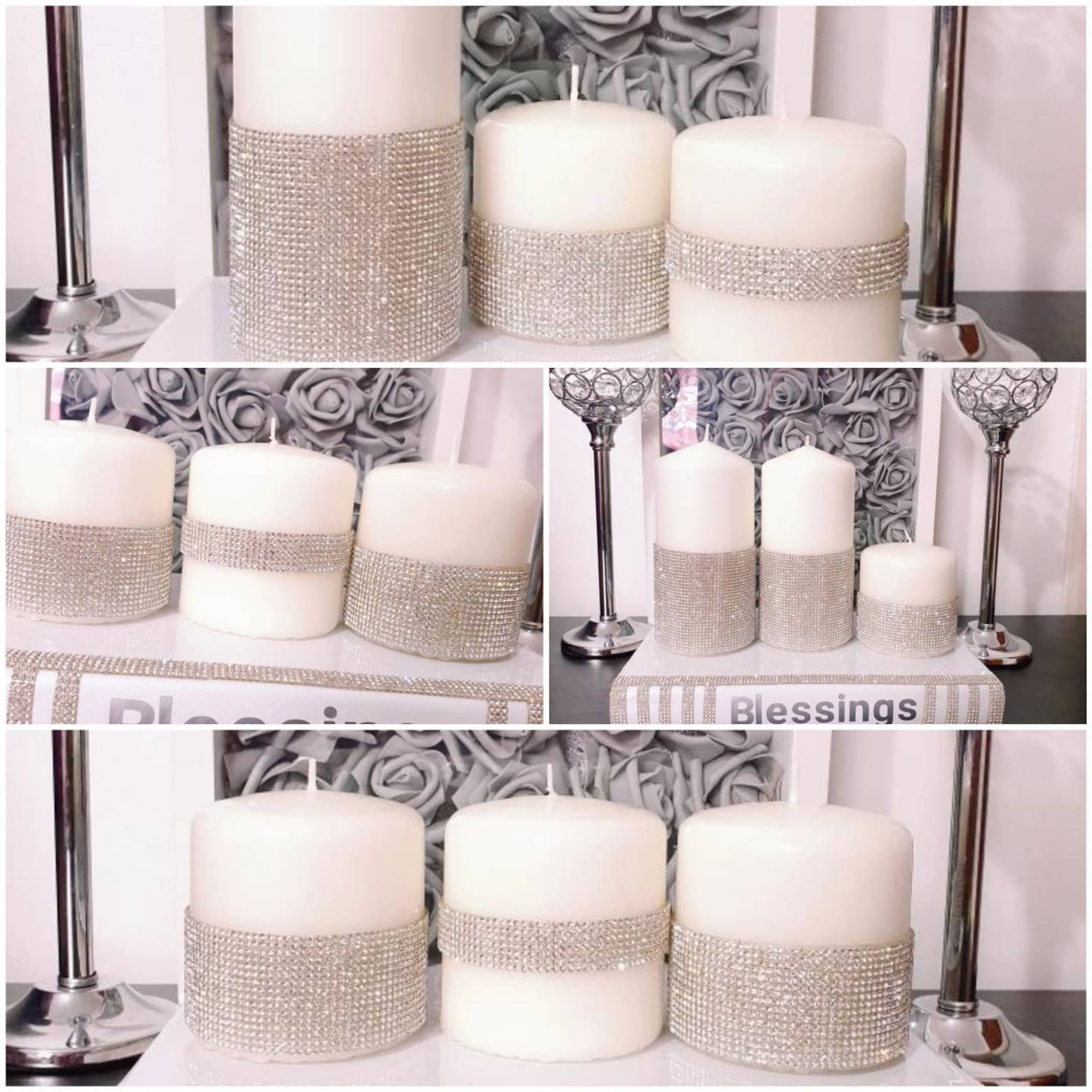 Luxury Bling Candlepillar Candle Diamante Bling Large Pillar - Etsy