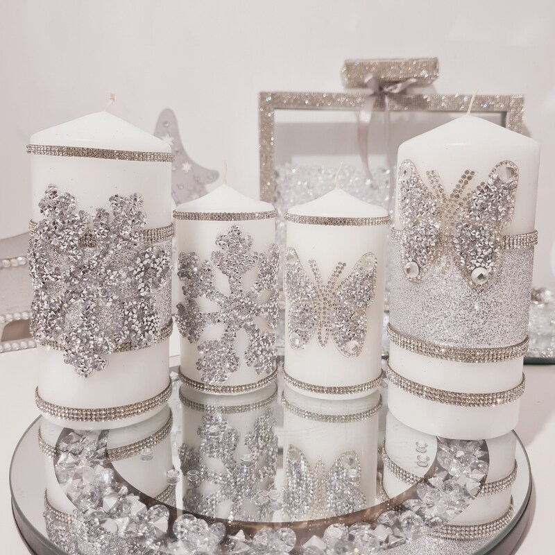 Rhinestone Candle - Etsy