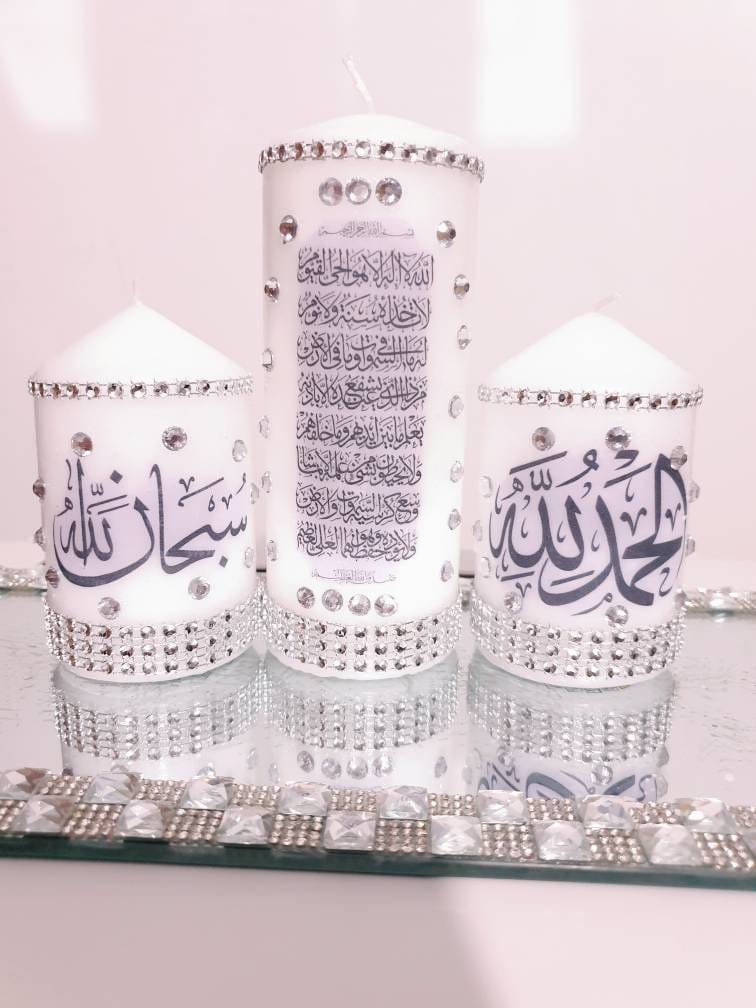 Islamic Candle Set: Arabic Calligraphy Home Decor Art - Etsy
