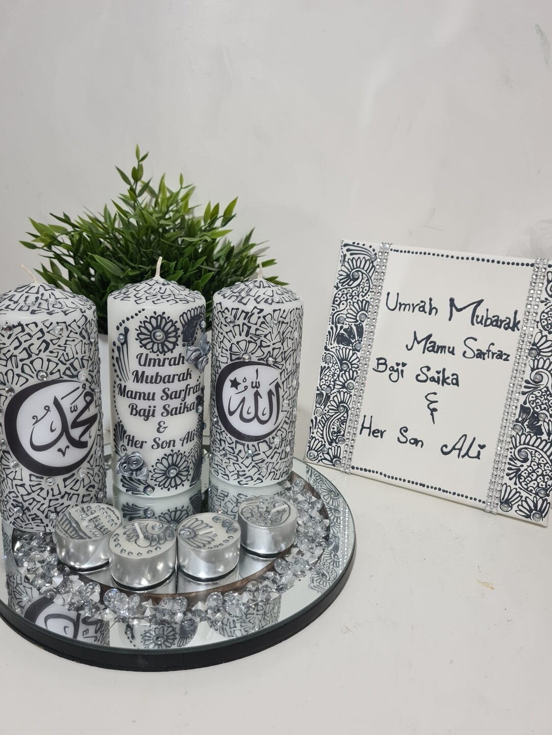 Islamic Candle Gift Set,henna Candle,grey Silver Henna Islamic Gift Set ...