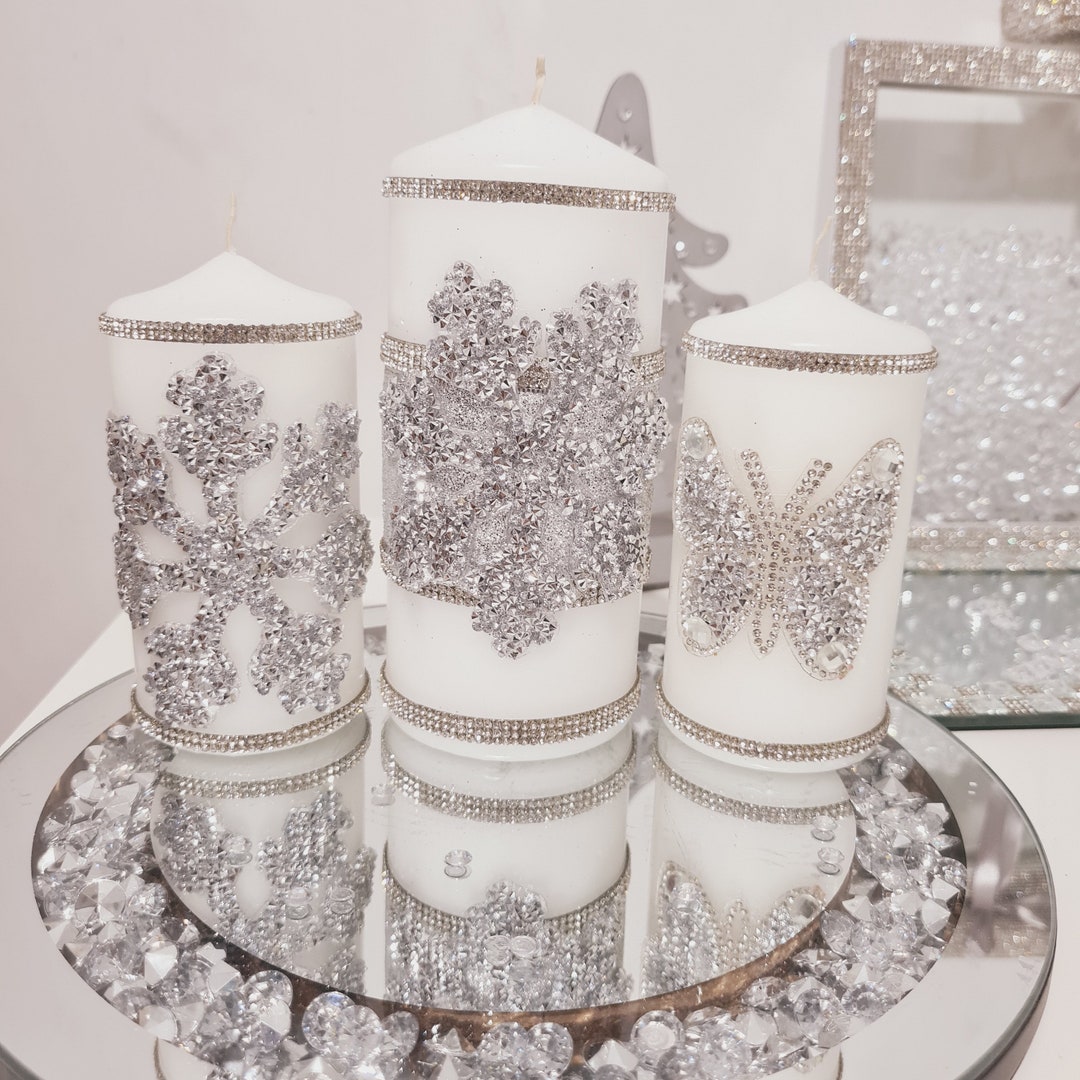 Luxury Bling Candle Set,pillar Candle Set,rhinestone Candles ,bling ...