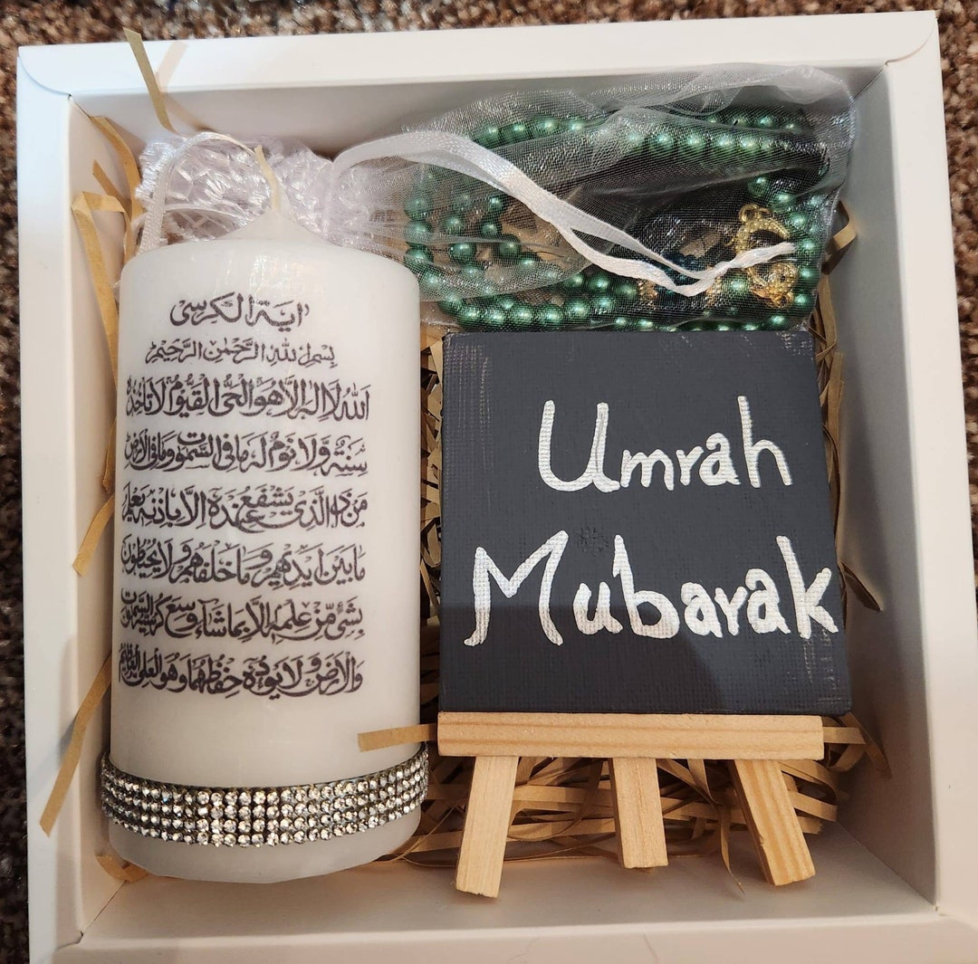 Personalized Islamic Gift Box: Umrah Mubarak Candle Set - Etsy