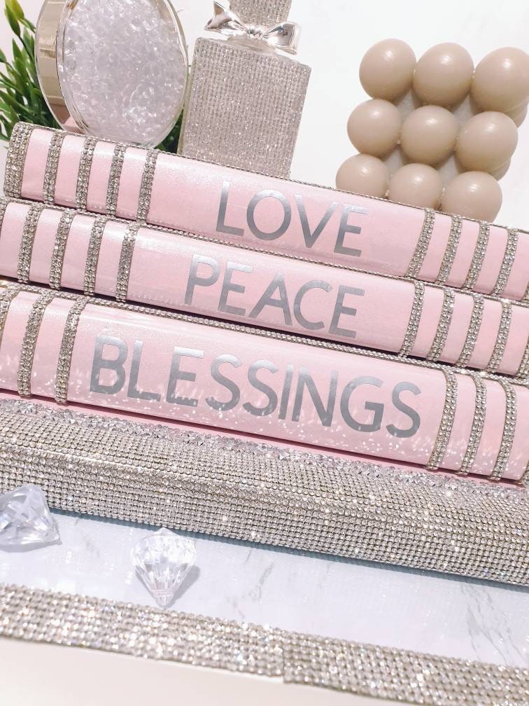 Personalized Bling Book Stack: Silver Home Decor, Set of 3 - Etsy