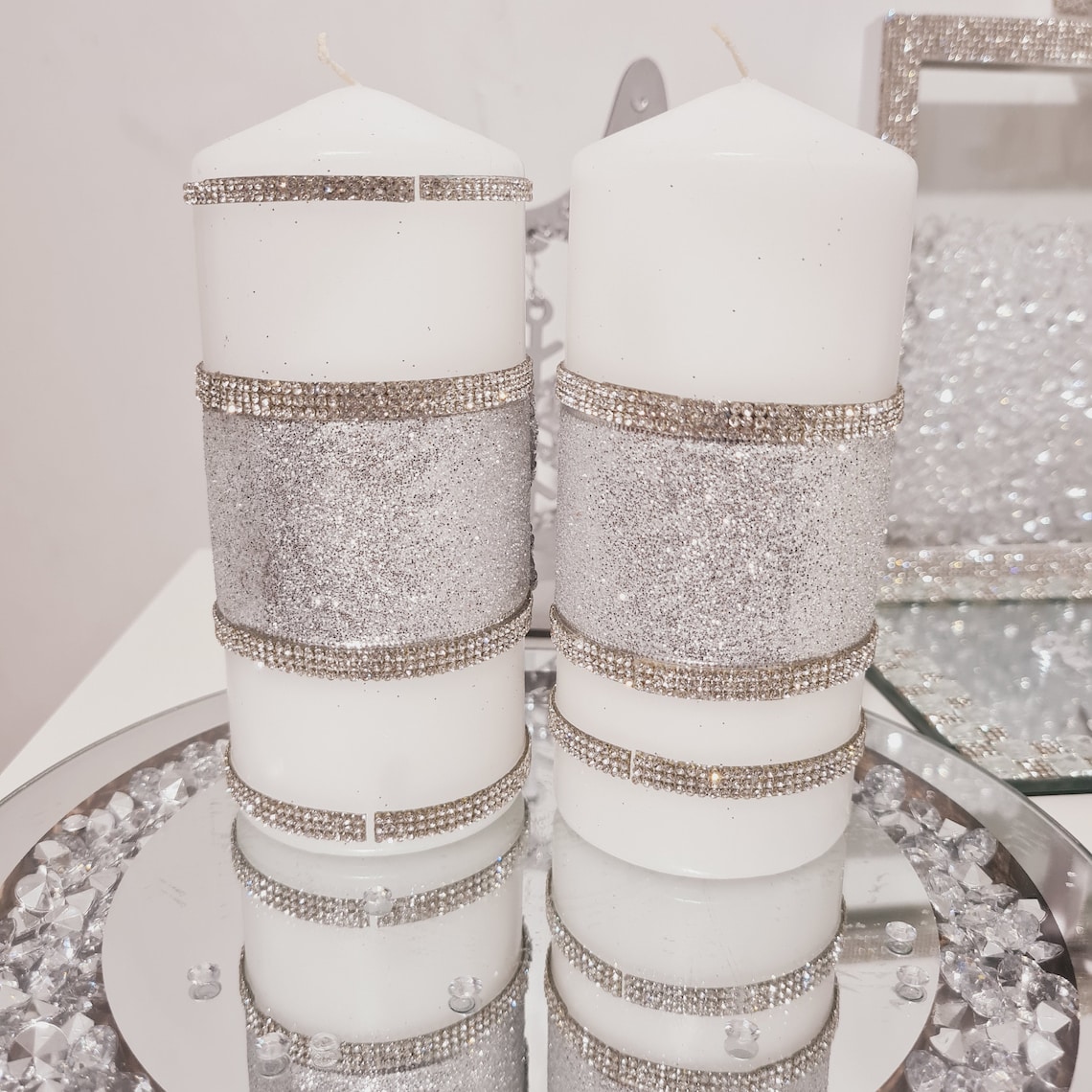 Luxury Bling Candle Setpillar Candle Setrhinestone Candles - Etsy