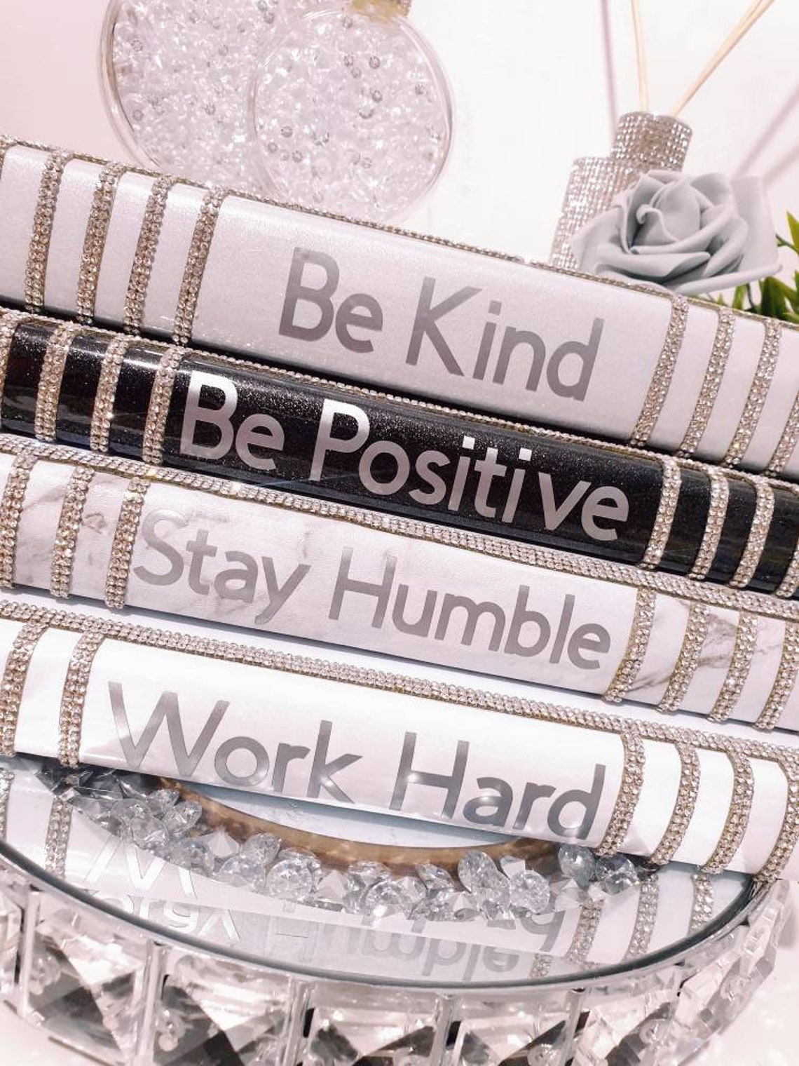 Glam Book Stack: Personalized Bling Books, Home Decor - Etsy