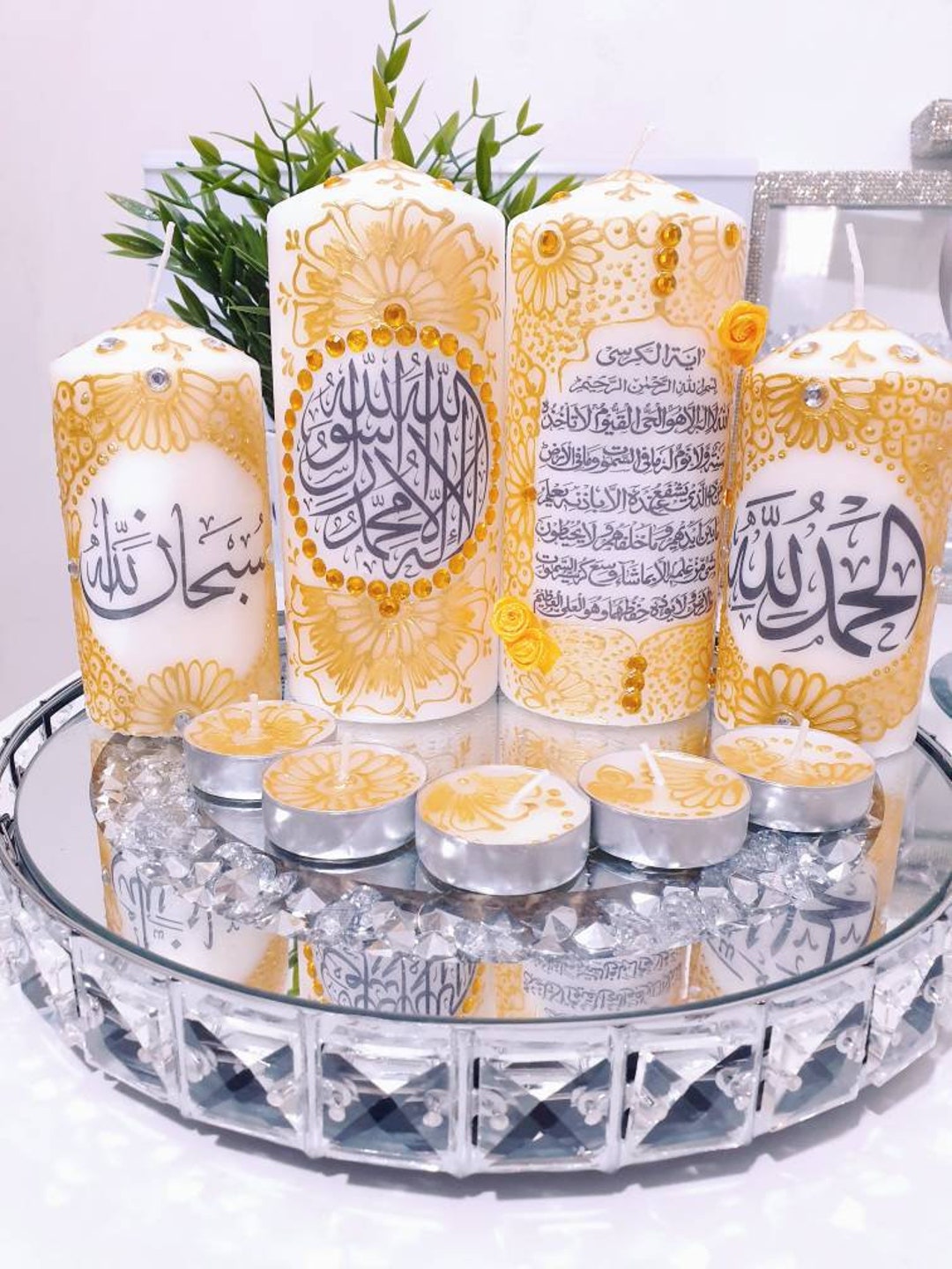 Islamic Candle Gift Set,henna Candle 8piece Ayatul Kursi Candle,gift ...