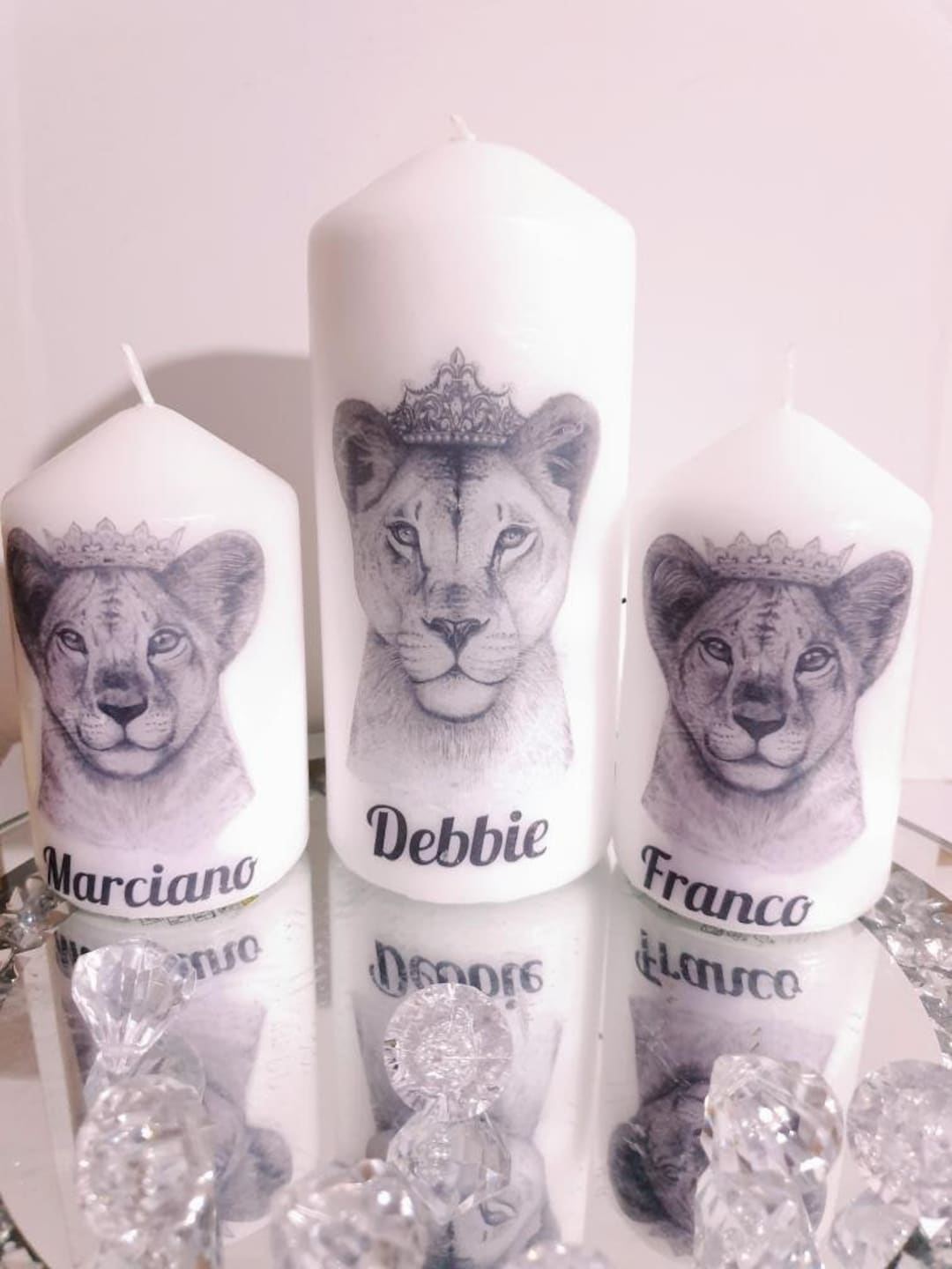 Lion Lionesses and Cub Candle,lion Personalised Be Candles,lion Family ...