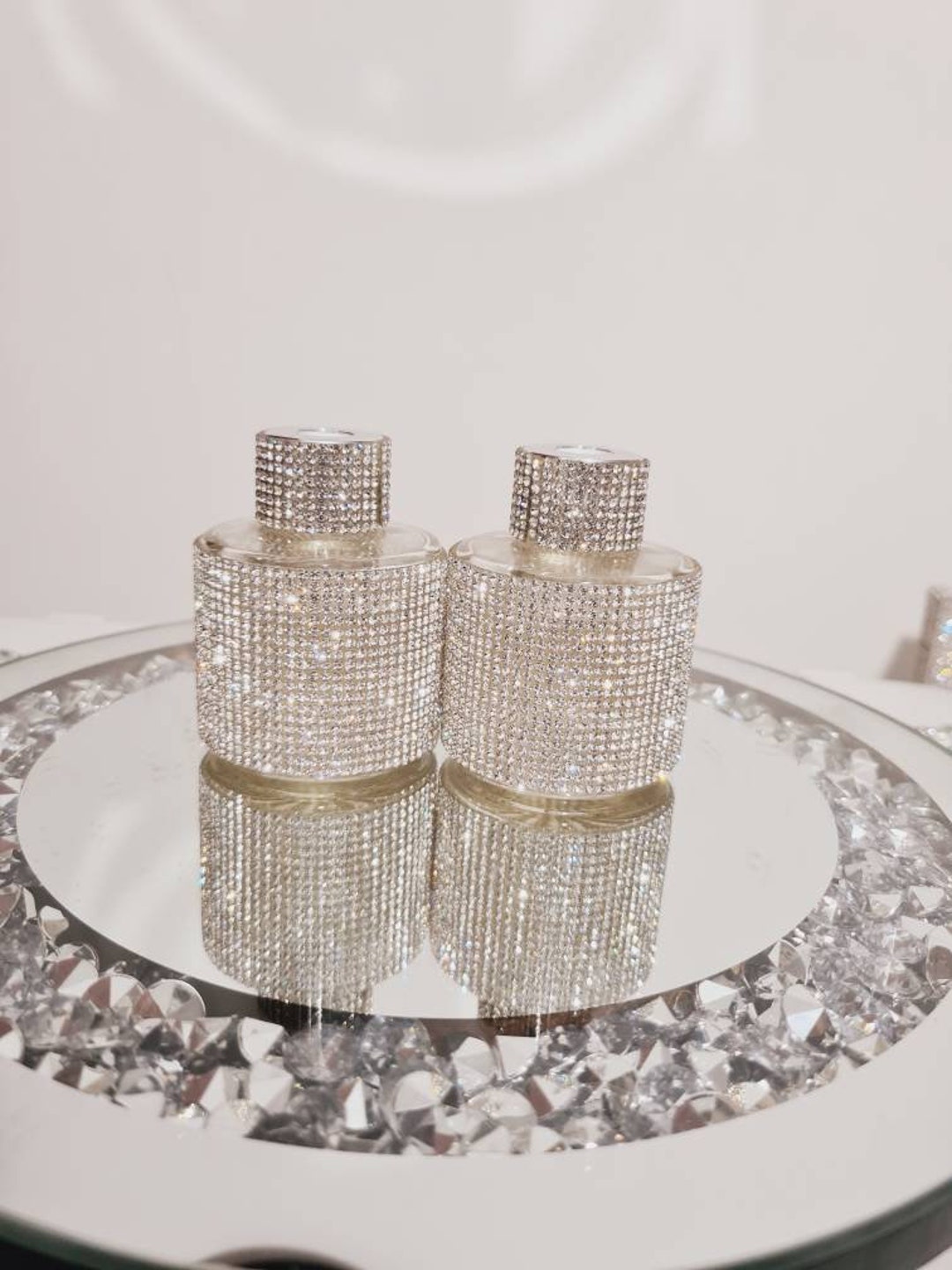 2x Reed Diffuser Set, Diamante Bling Clear Crystal Reed Diffuser Set ...