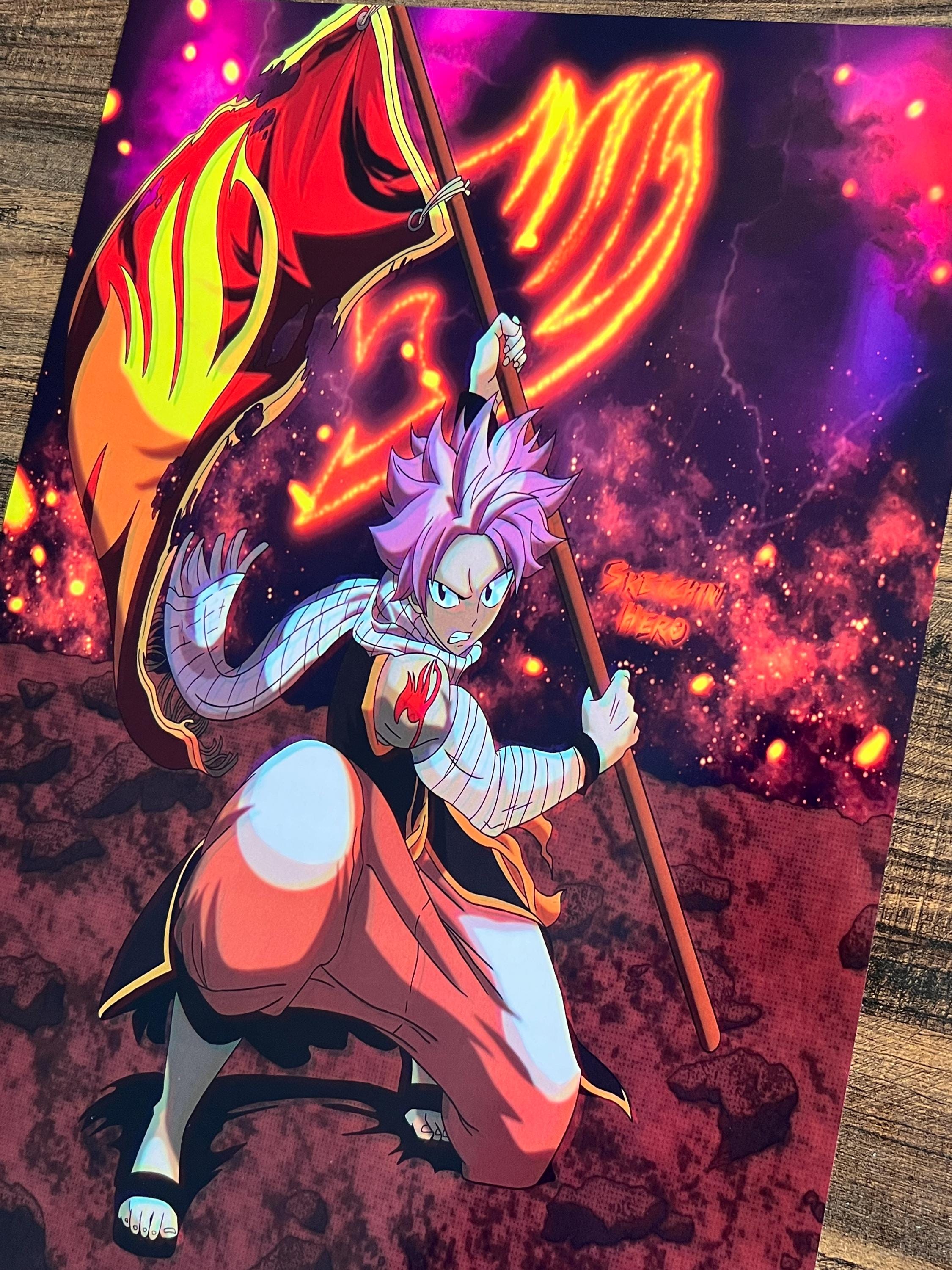Fairy Tail Anime Poster: Natsu Dragneel Art Print (12x18 Portrait) - Etsy