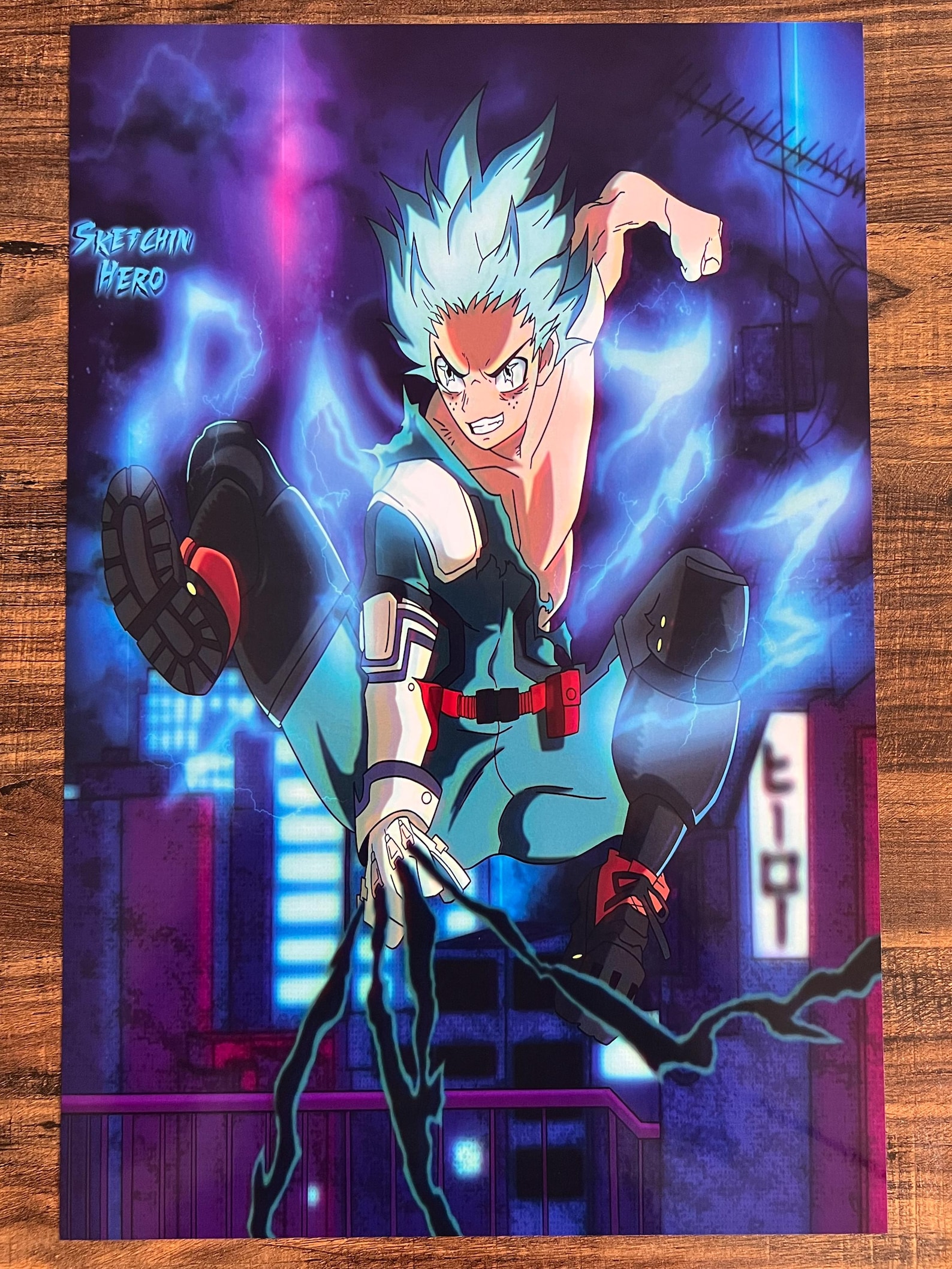 Deku My Hero Academia Poster: OFA Mode Black Whip Anime Art Print ...