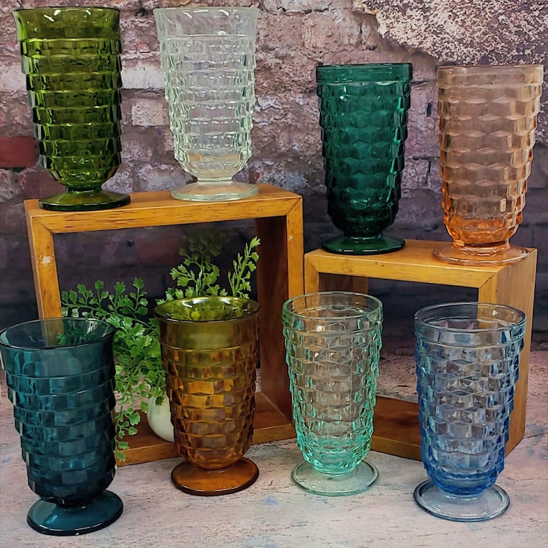 Cubed Whitehall Glassware - Etsy