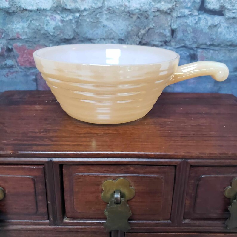 Anchor Hocking Fire King Marigold Milk Glass With Handle ~ French ...