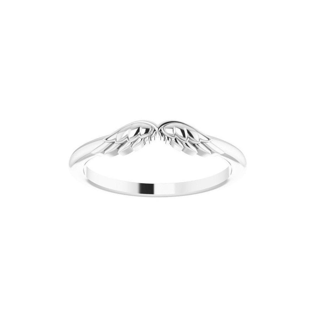 14K GOLD ANGEL WING Ring - 14K Solid Gold Dainty Wings Ring - Wing Ring ...
