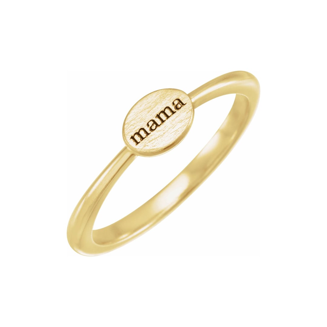 14K Gold Mama Ring-gold Mama Ring, Script Mama Ring, Mothers Ring, Mama ...