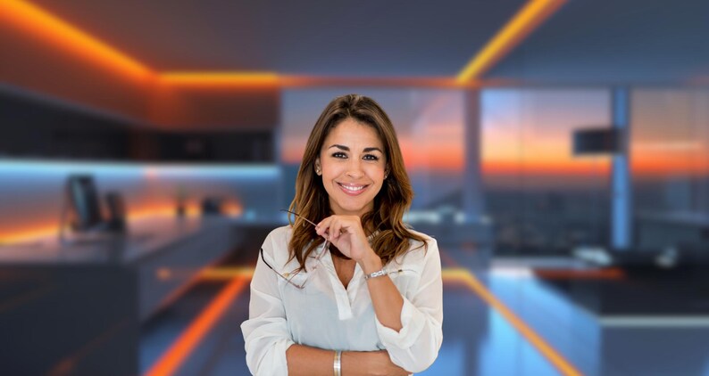 2 Orange Office Zoom Background | Virtual Office Backdrop for ...